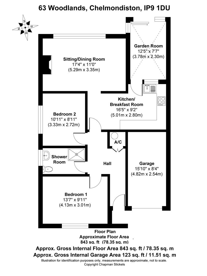 Woodlands, Chelmondiston, Ipswich IP9, 2 bedroom semi-detached bungalow ...