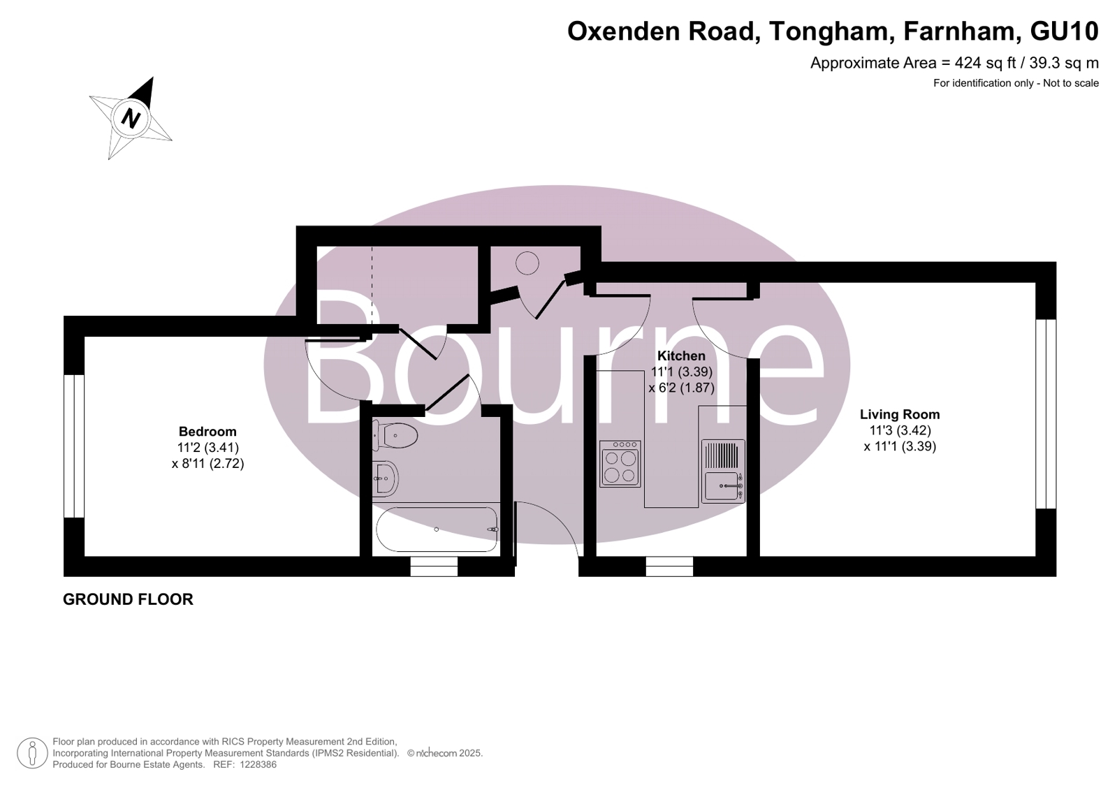 Oxenden Road, Tongham, Farnham, Surrey GU10, 1 bedroom maisonette for ...