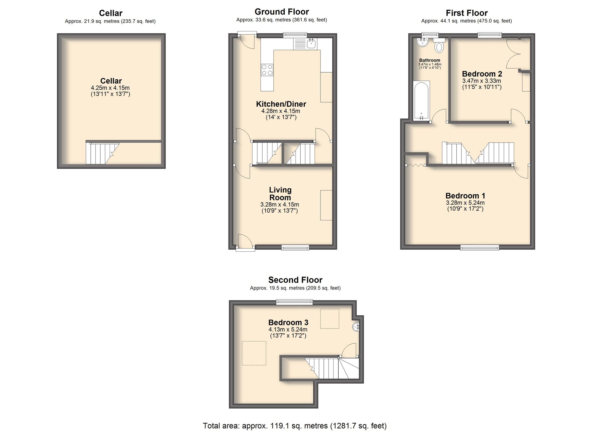 Church Lane, Calow S44, 3 bedroom terraced house for sale - 61132527 ...