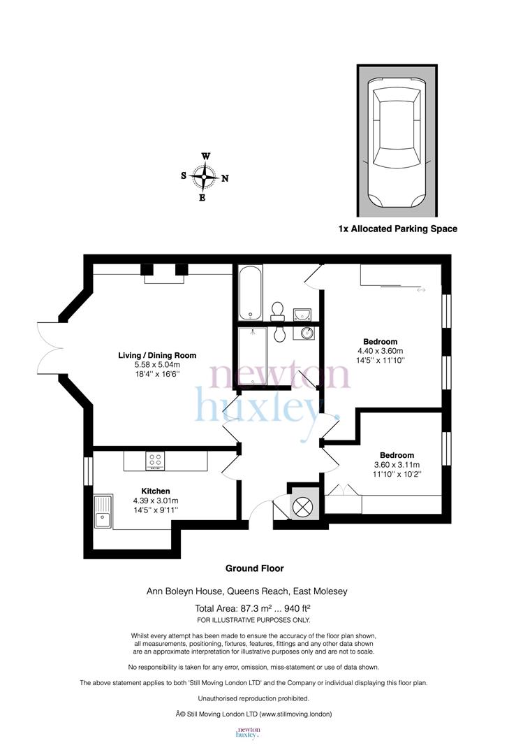Queens Reach, East Molesey KT8, 2 bedroom flat for sale - 64179472 ...