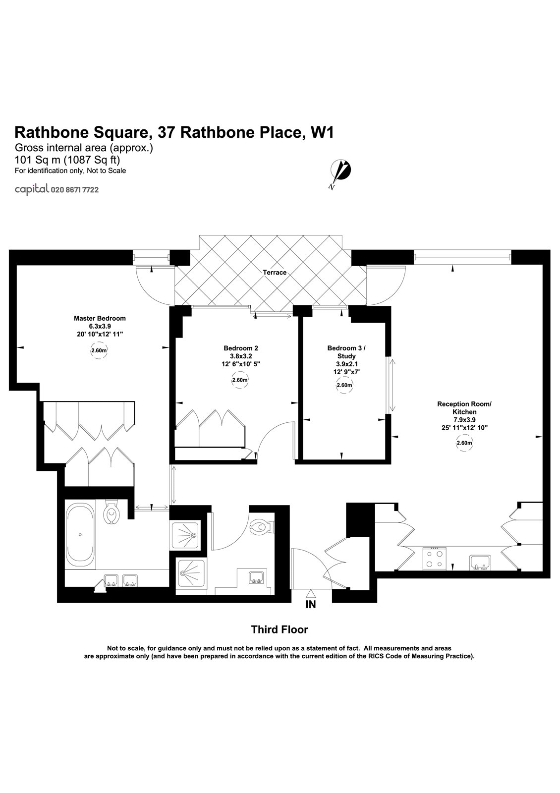 Rathbone Square, 37 Rathbone Place, Fitzrovia, London W1T, 3 bedroom ...