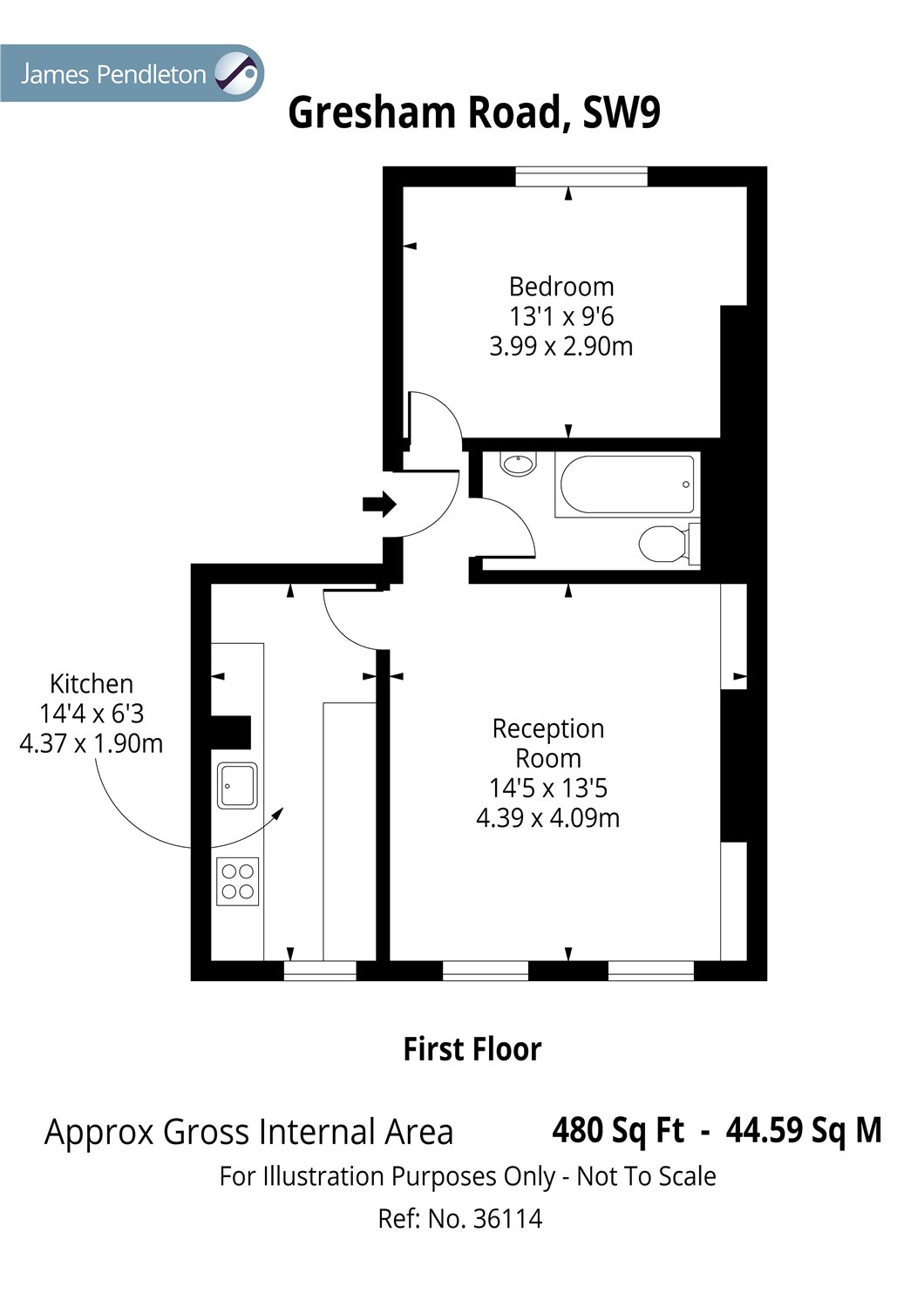 Gresham Road, Brixton, London SW9, 1 bedroom flat to rent - 54398150 ...