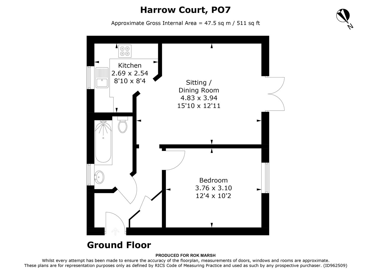 Harrow Court, Waterlooville PO7, 1 bedroom flat for sale - 64530308 ...