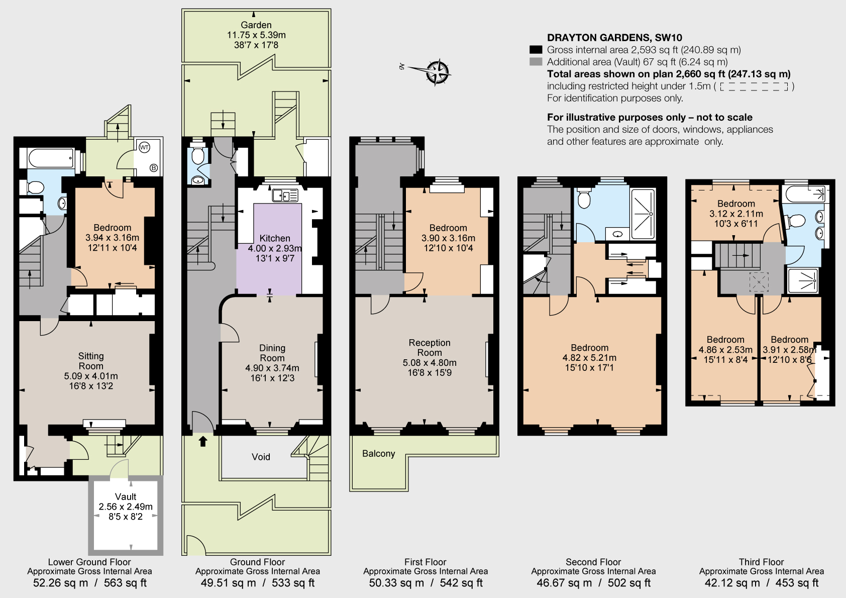 Drayton Gardens, Chelsea, London SW10, 5 bedroom terraced house for ...