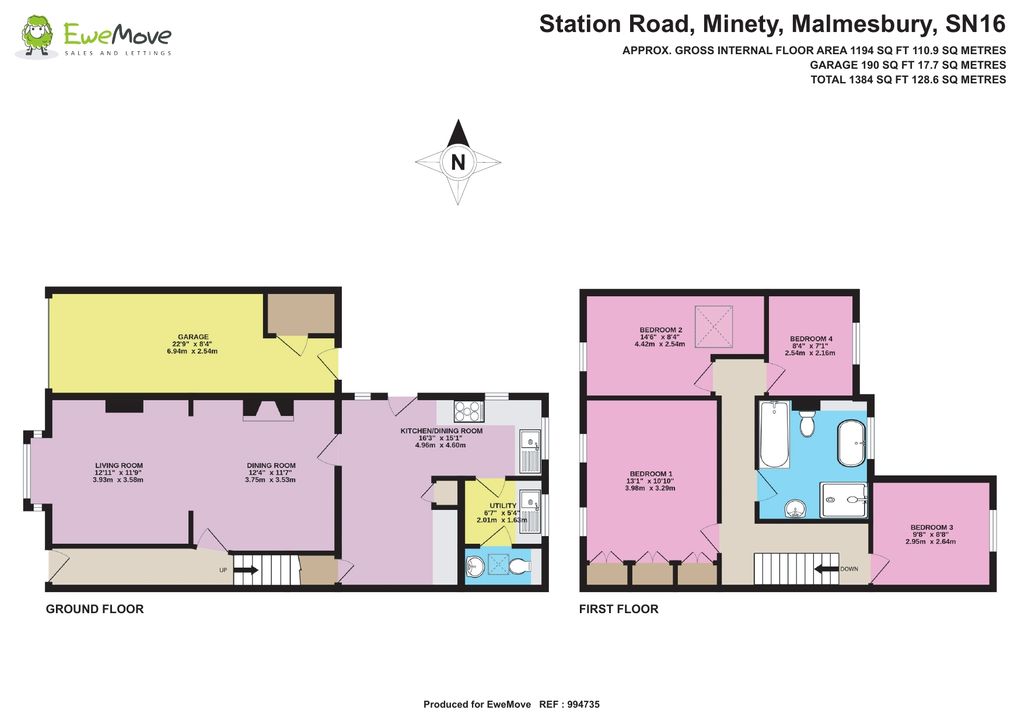 Station Road, Minety, Malmesbury SN16, 4 bedroom semi-detached house ...
