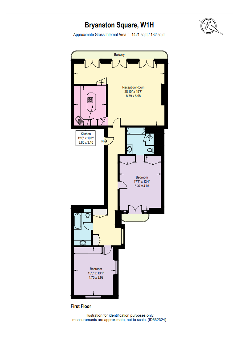 Bryanston Square, London W1H, 2 bedroom flat to rent - 70096261 ...