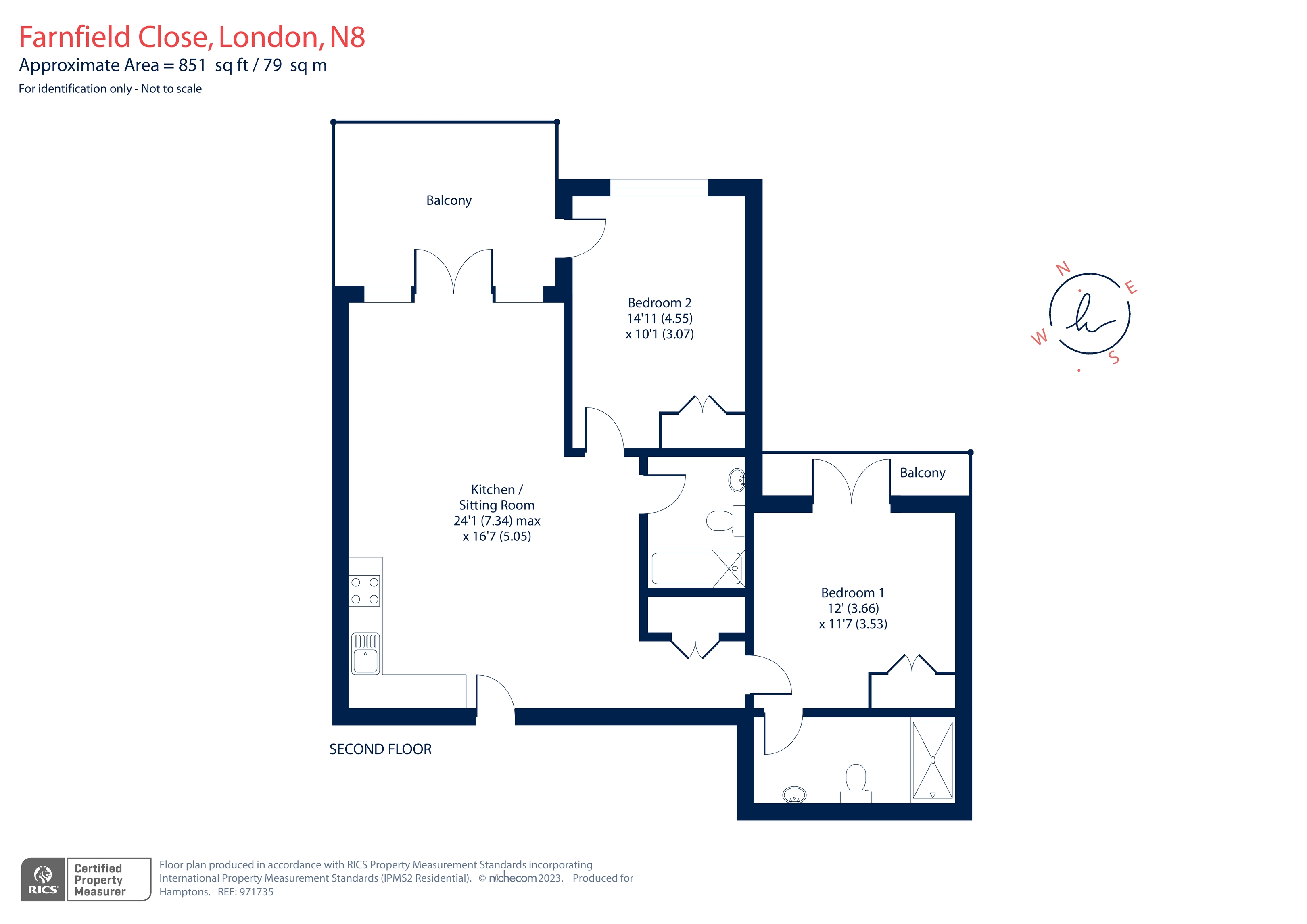 Farnfield Close, London N8, 2 bedroom flat to rent - 64403121 ...