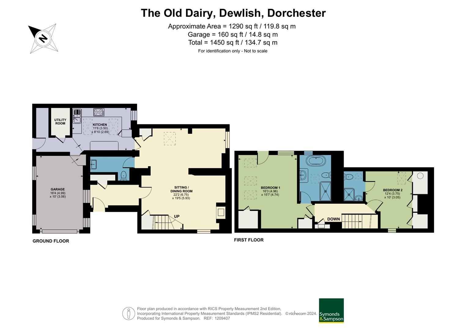 Dewlish, Dorchester DT2, 2 bedroom semi-detached house for sale ...
