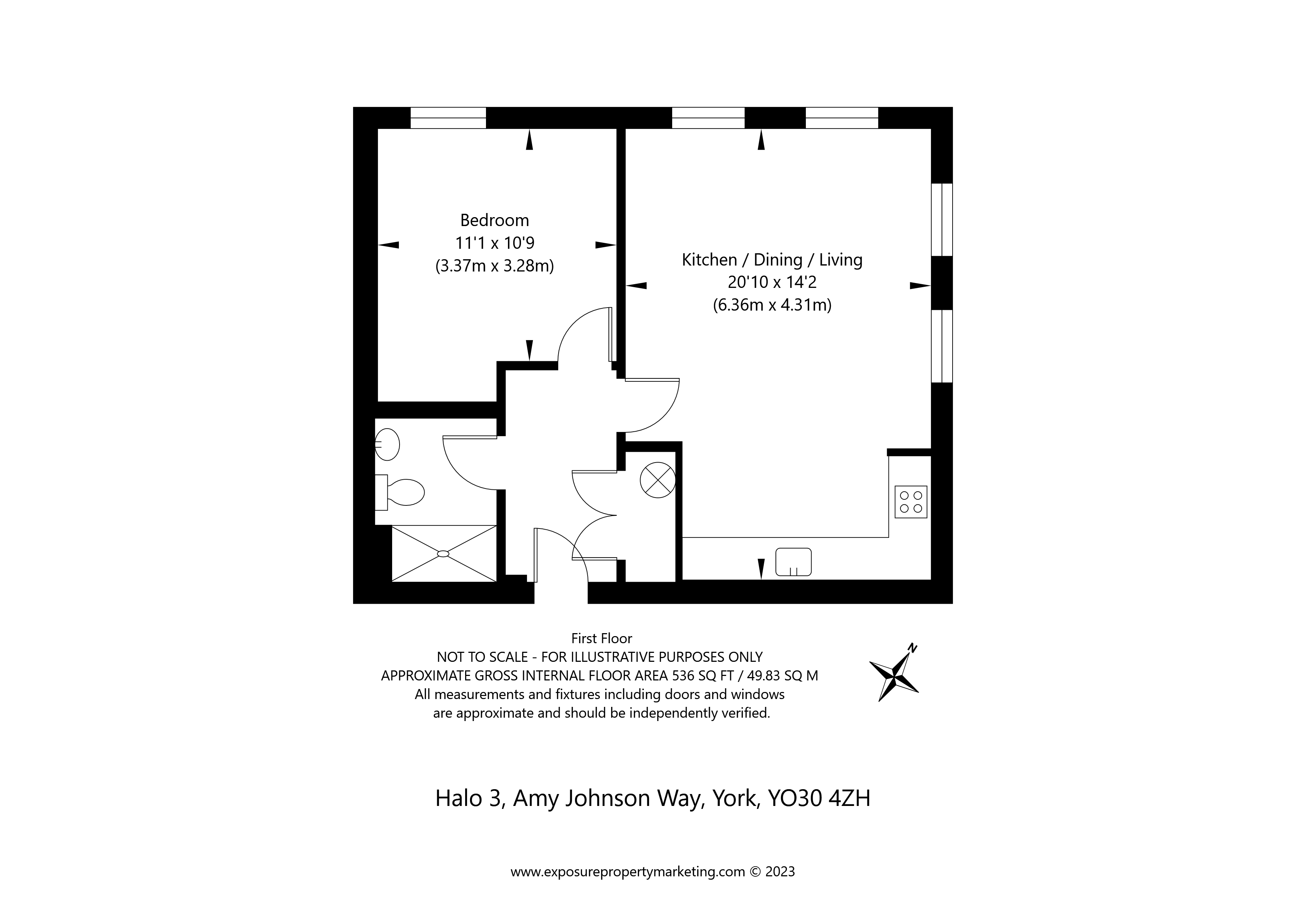 Amy Johnson Way, York, North Yorkshire YO30, 1 bedroom flat for sale ...
