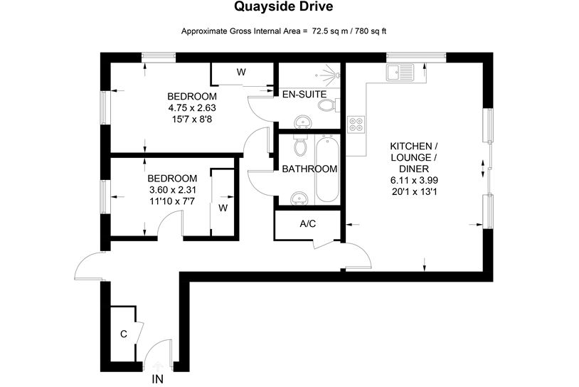 Quayside Drive, Colchester CO2, 2 bedroom flat for sale - 62624608 ...