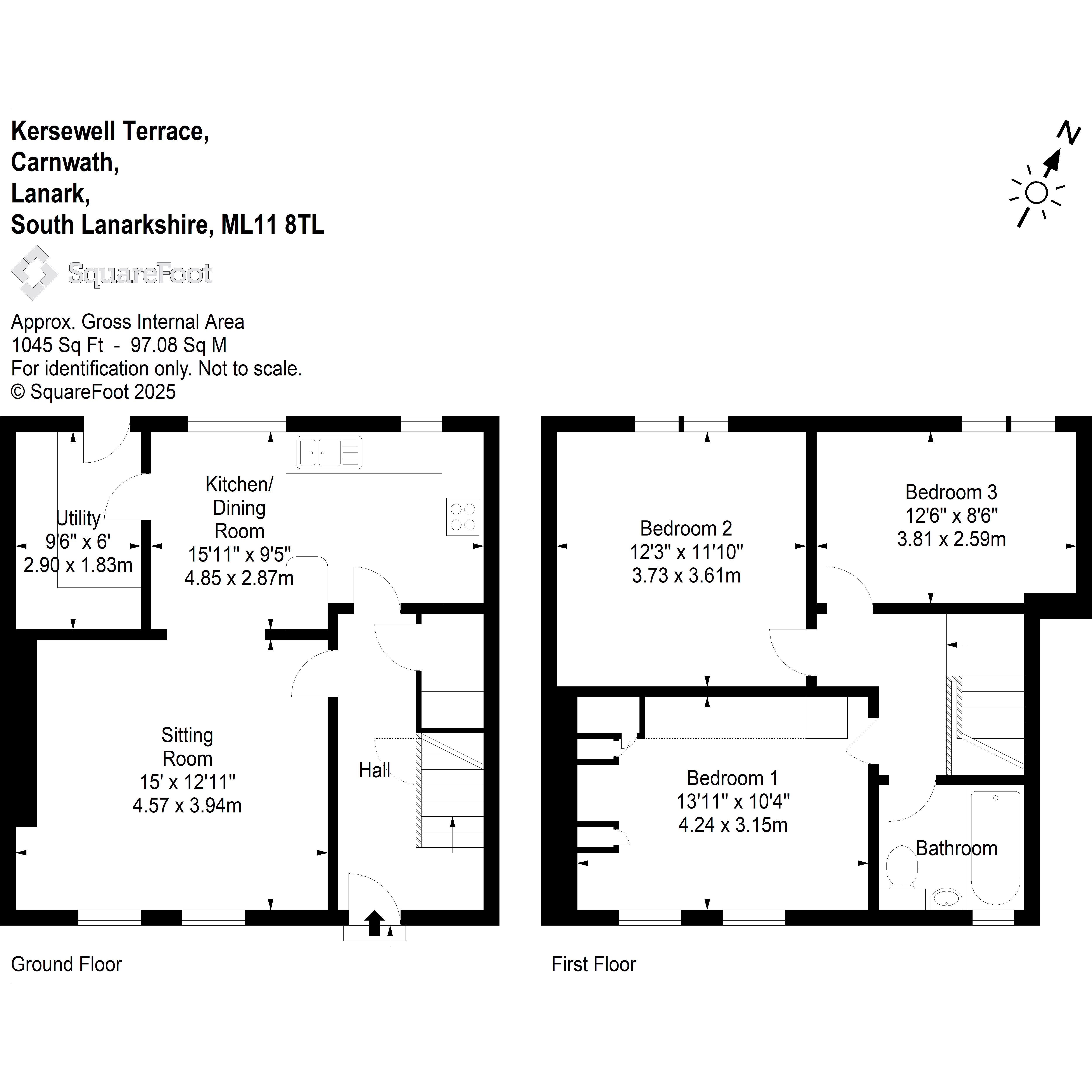 Kerswell Terrace, Kaimend, Carnwath ML11, 3 bedroom terraced house for ...