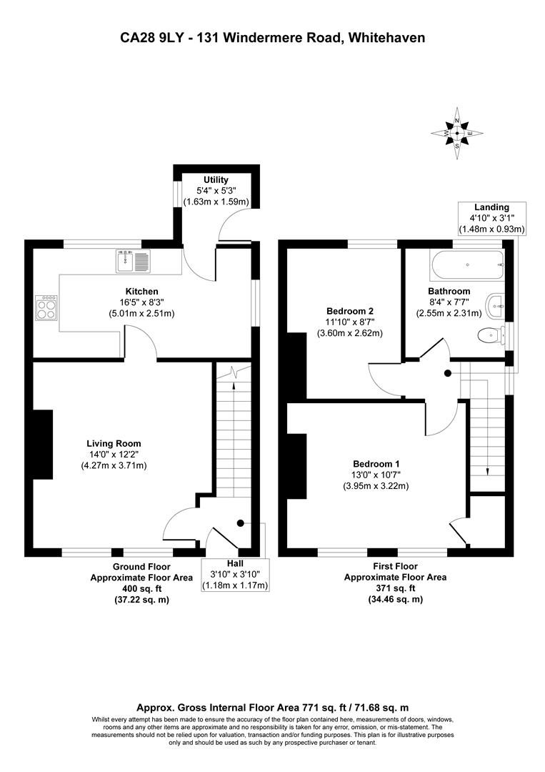 Windermere Road, Whitehaven CA28, 2 bedroom semi-detached house for ...