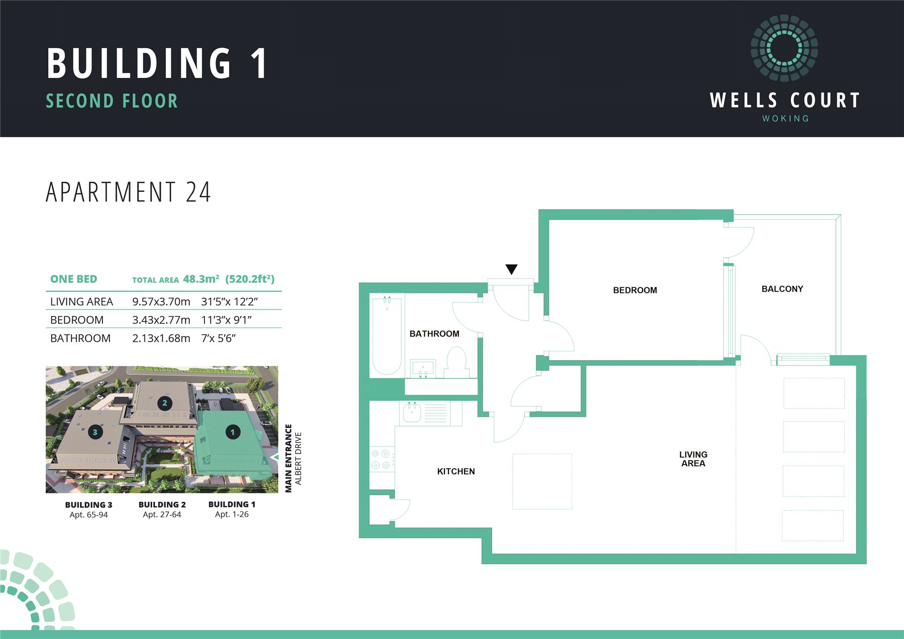 Albert Drive, Woking GU21, 1 bedroom flat for sale - 62201456 ...