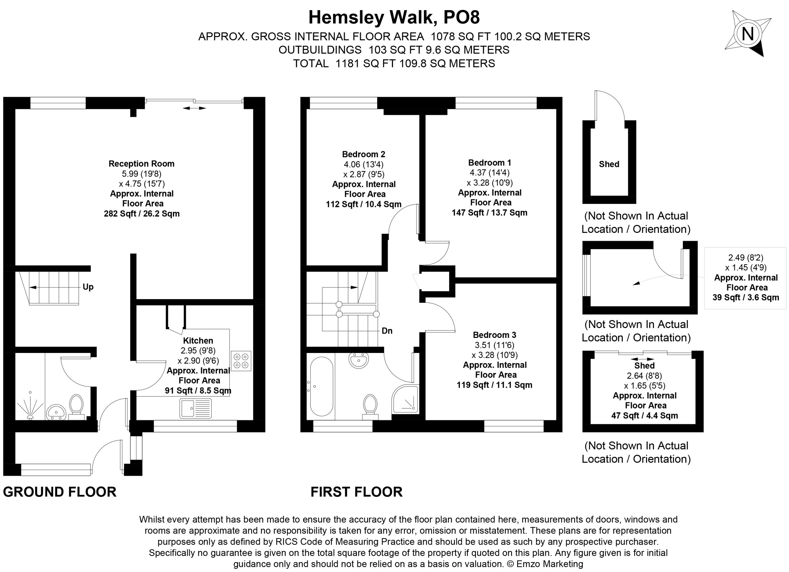 Hemsley Walk, Cowplain, Hampshire PO8, 3 bedroom end terrace house for ...
