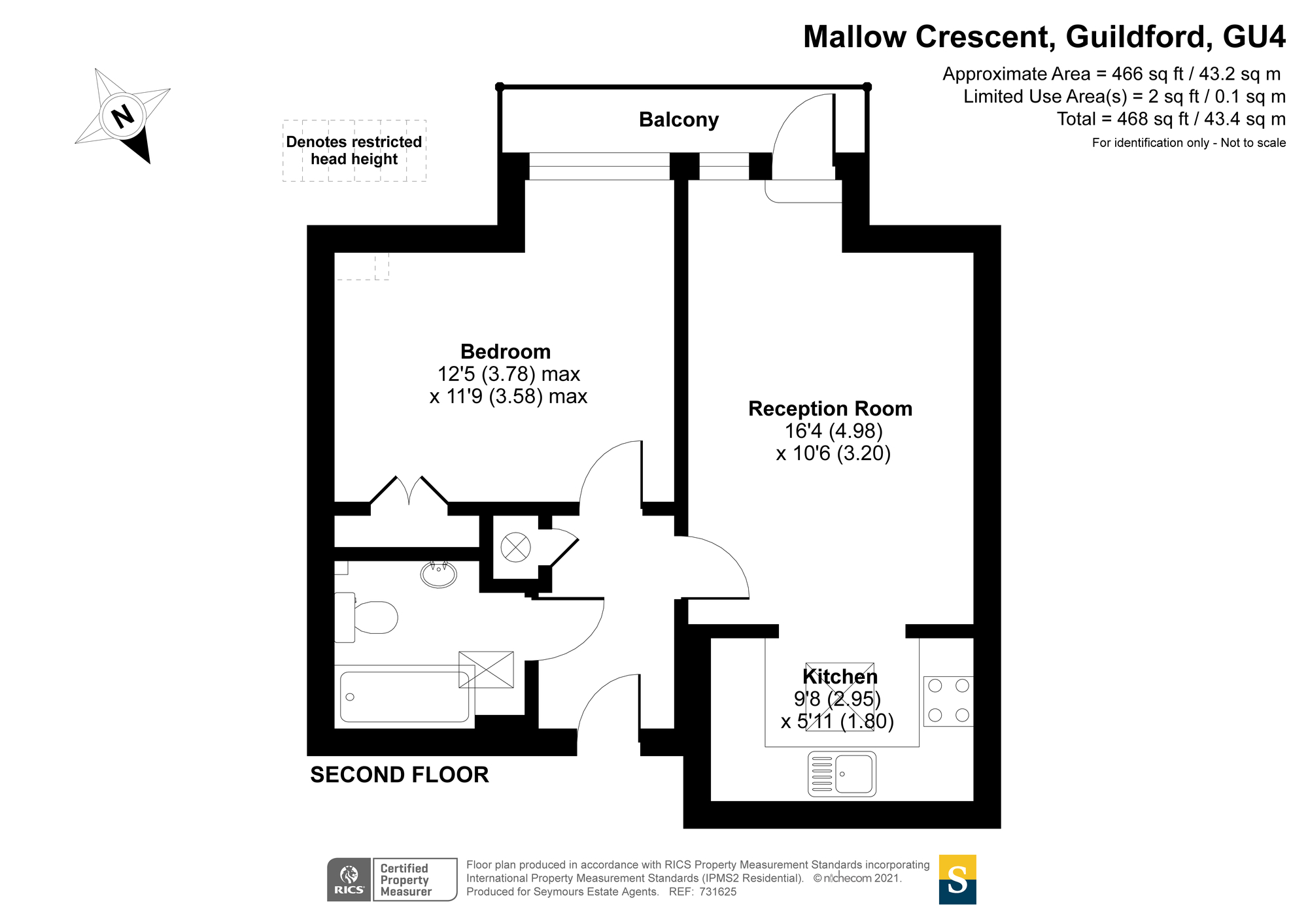 Mallow Crescent, Burpham, Guildford GU4, 1 bedroom flat for sale ...