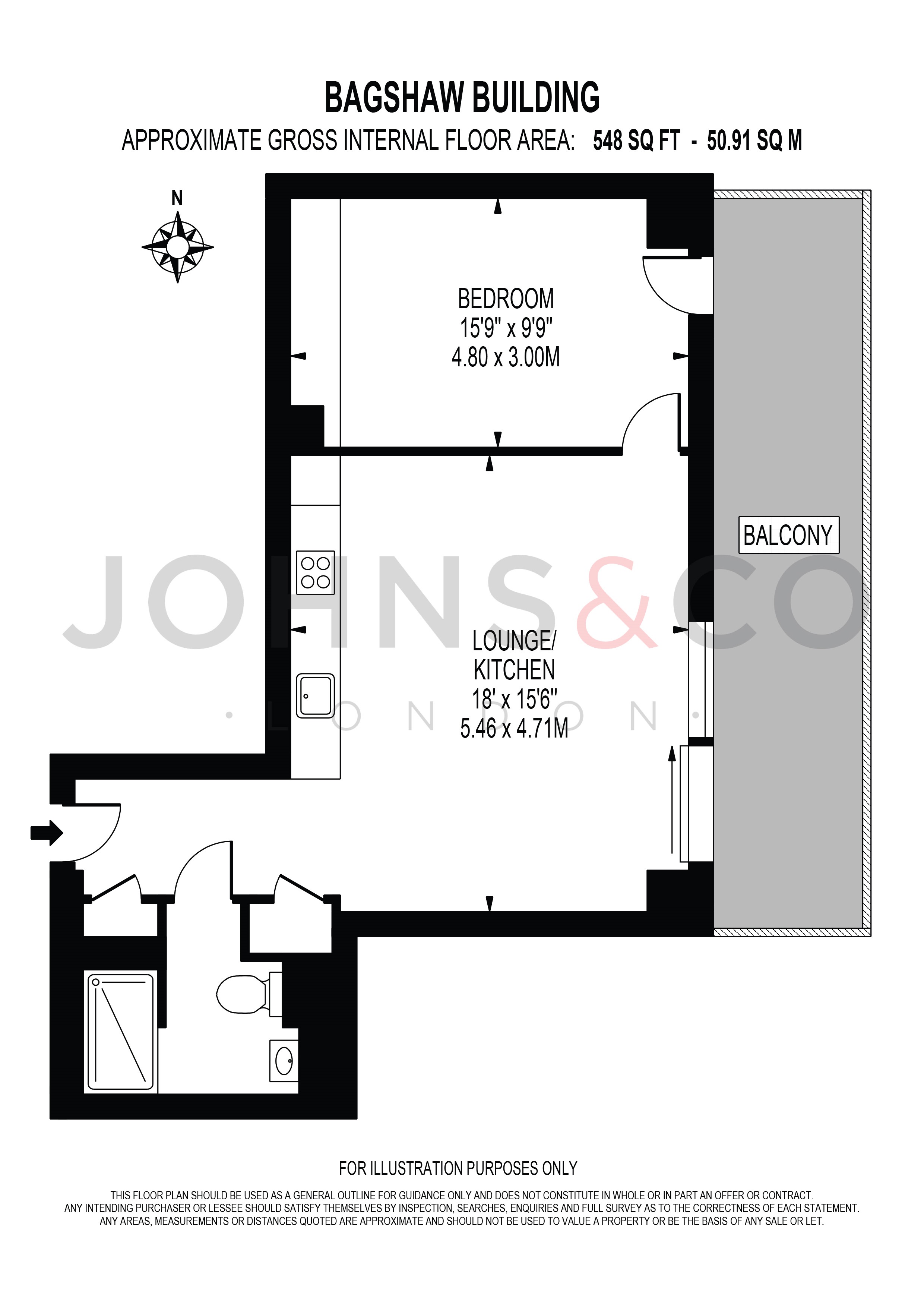 Bagshaw Building, Wardian, Canary Wharf E14, 1 bedroom flat to rent ...