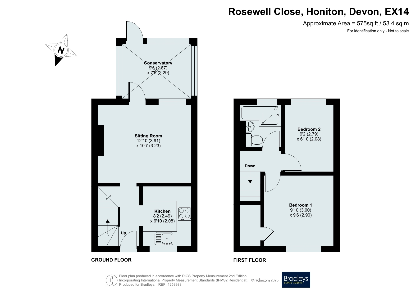 Rosewell Close, Honiton, Devon EX14, 2 bedroom terraced house for sale ...