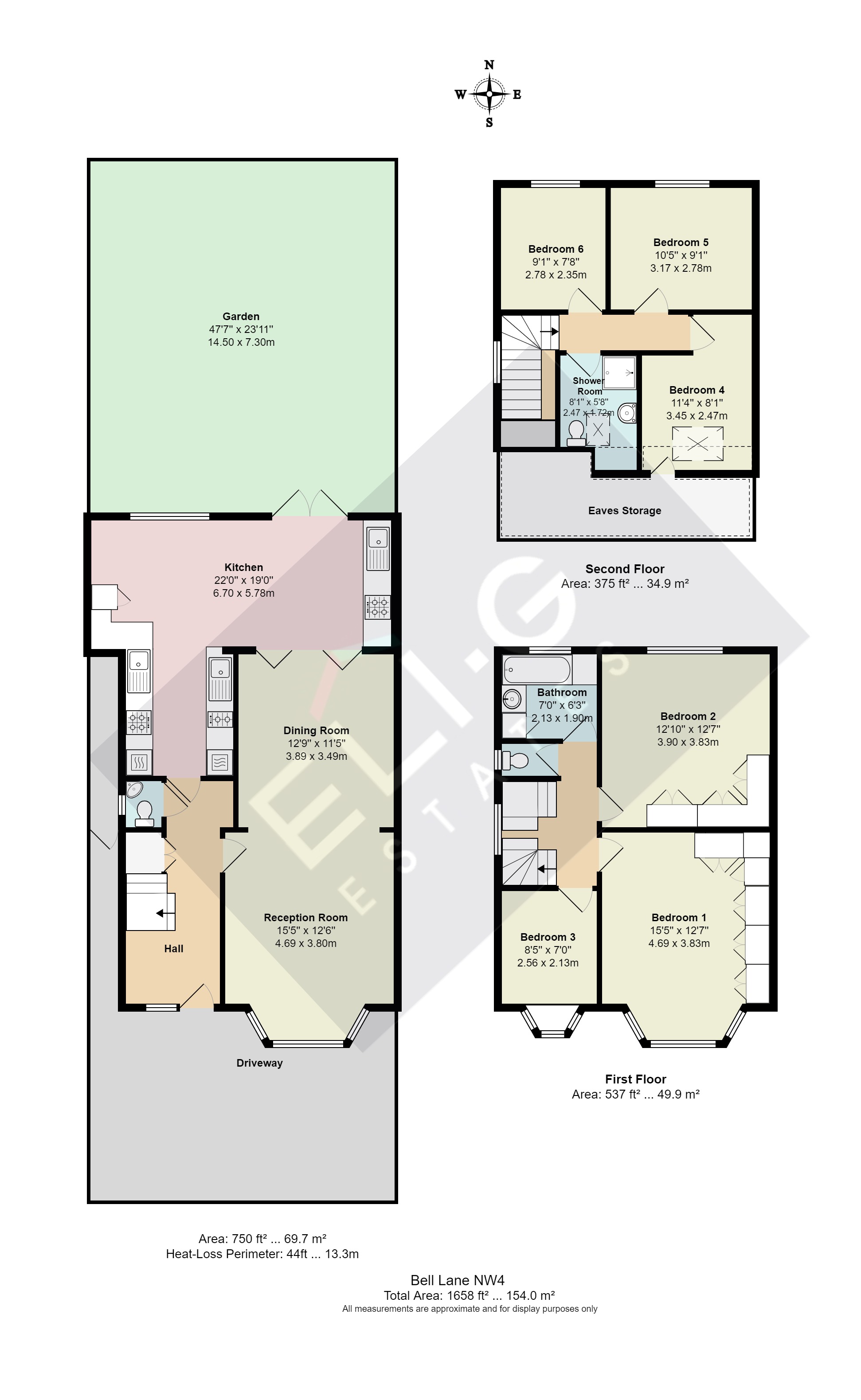 Bell Lane, London NW4, 6 bedroom semi-detached house for sale ...