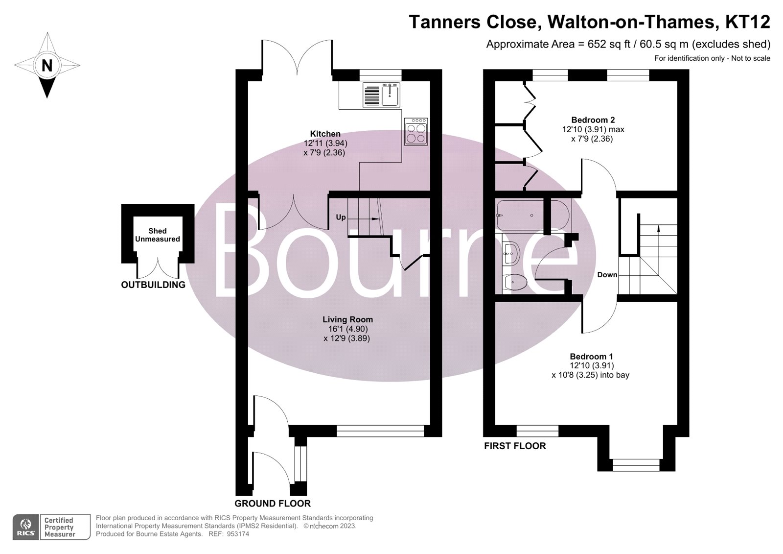 Tanners Close, Walton-On-Thames, Surrey KT12, 2 bedroom end terrace ...