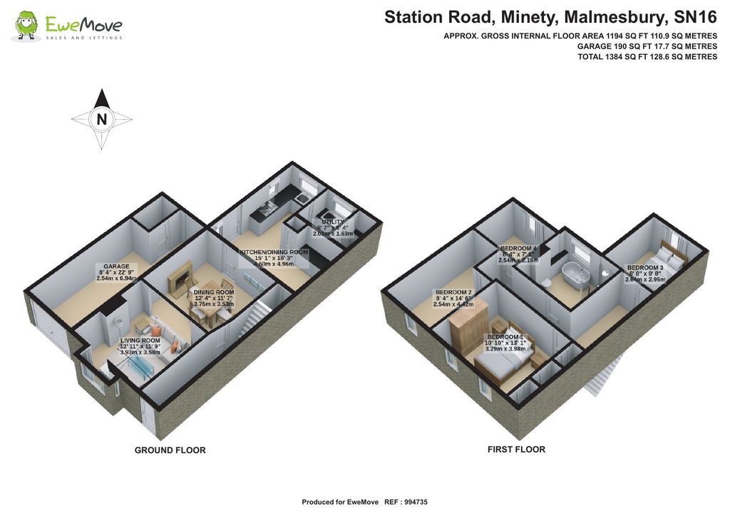 Station Road, Minety, Malmesbury SN16, 4 bedroom semi-detached house ...