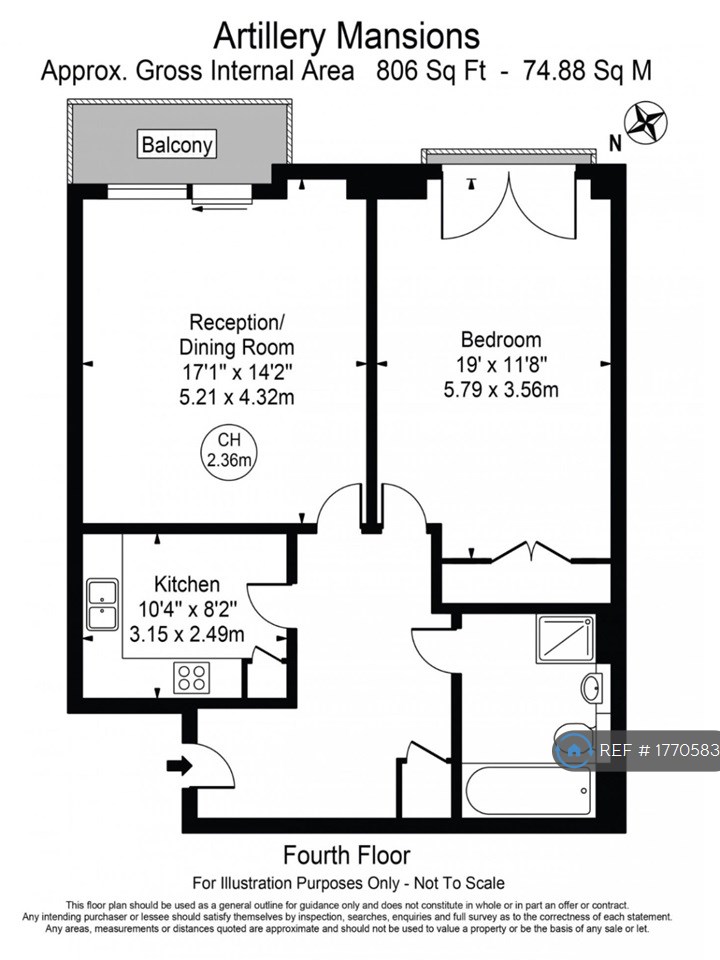 Artillery Mansions, London SW1H, 1 bedroom flat to rent - 65163632 ...
