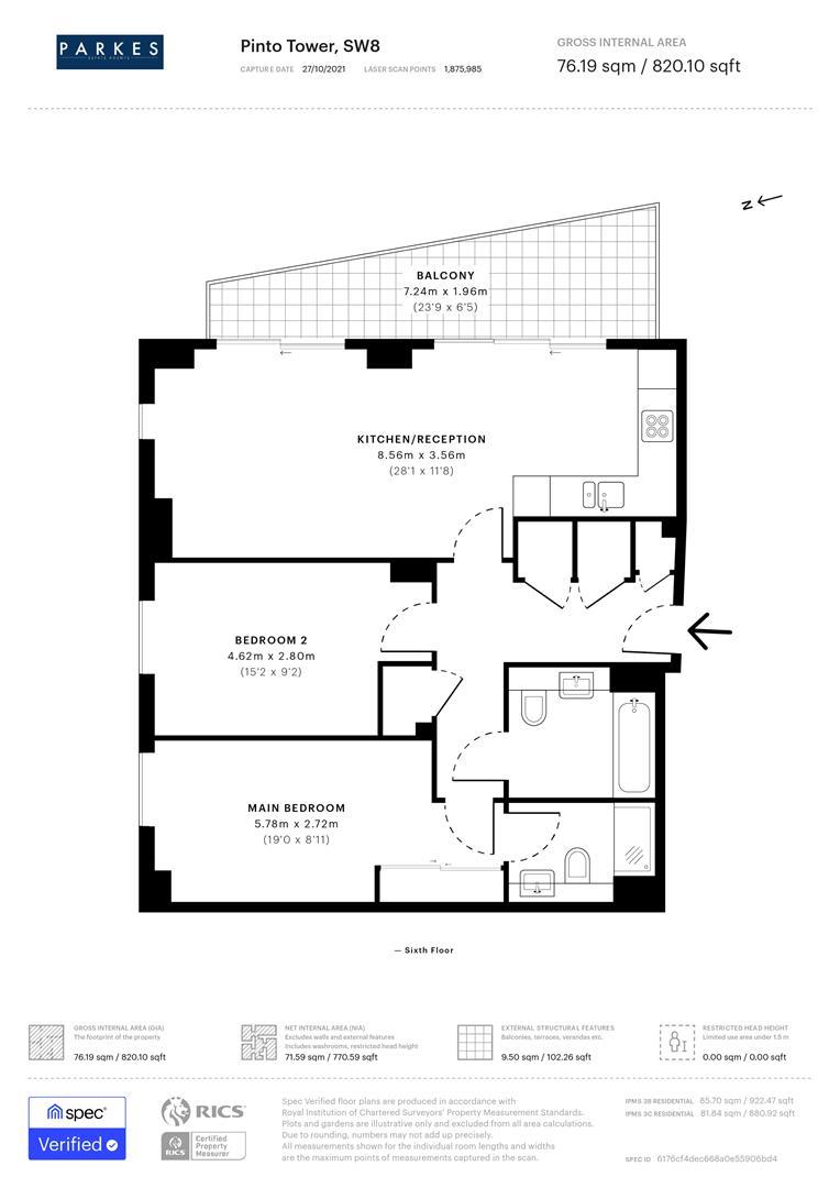 Pinto Tower, Hebden Place SW8, 2 bedroom flat for sale - 60268591 ...