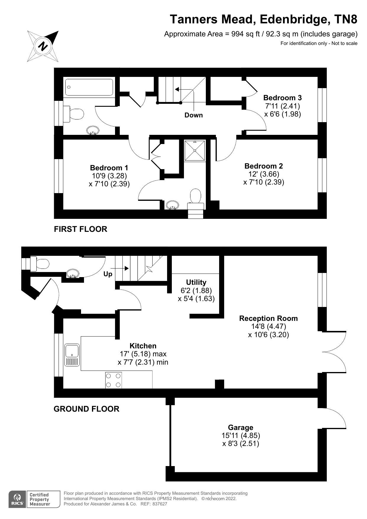 Tanners Mead, Edenbridge TN8, 3 bedroom semi-detached house for sale ...
