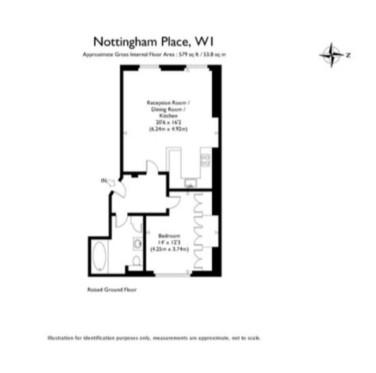 Nottingham Place, Marylebone, London W1U, 1 bedroom flat to rent ...