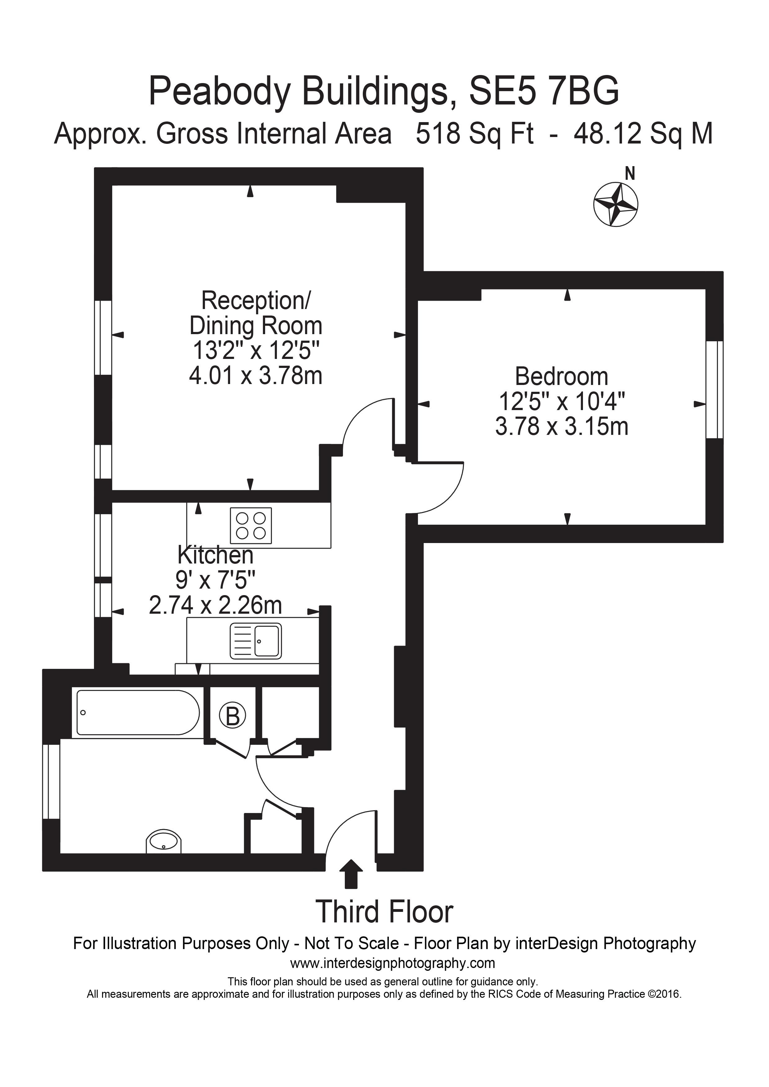 Block C, Peabody Buildings SE5, 1 bedroom flat for sale - 52510176 ...