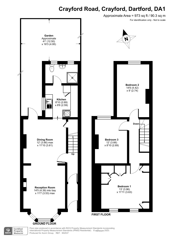 Crayford Road Crayford Dartford Da1 3 Bedroom Terraced House For