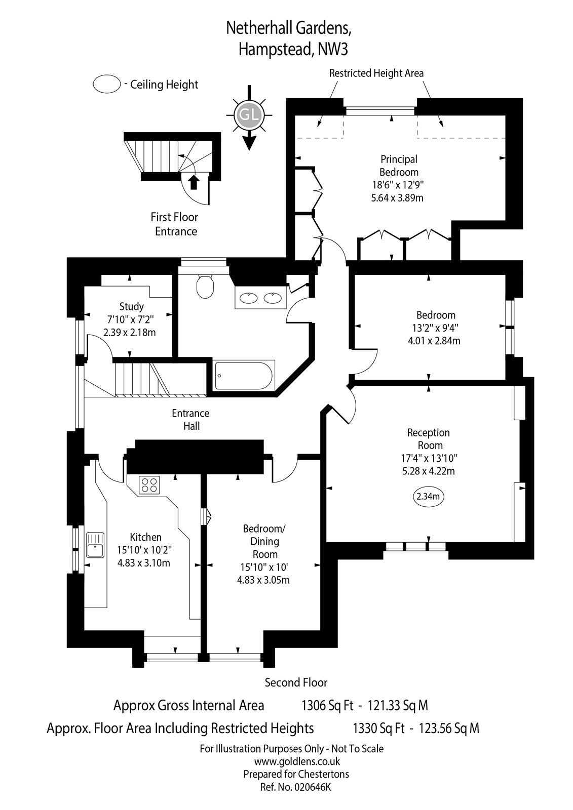 Netherhall Gardens, Hampstead NW3, 3 bedroom flat to rent - 65431783 ...