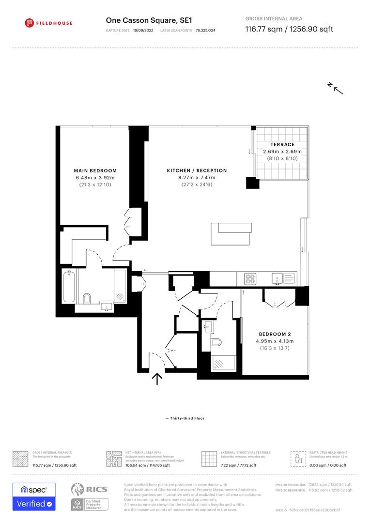 Casson Square, London SE1, 2 bedroom flat to rent - 69099588 ...
