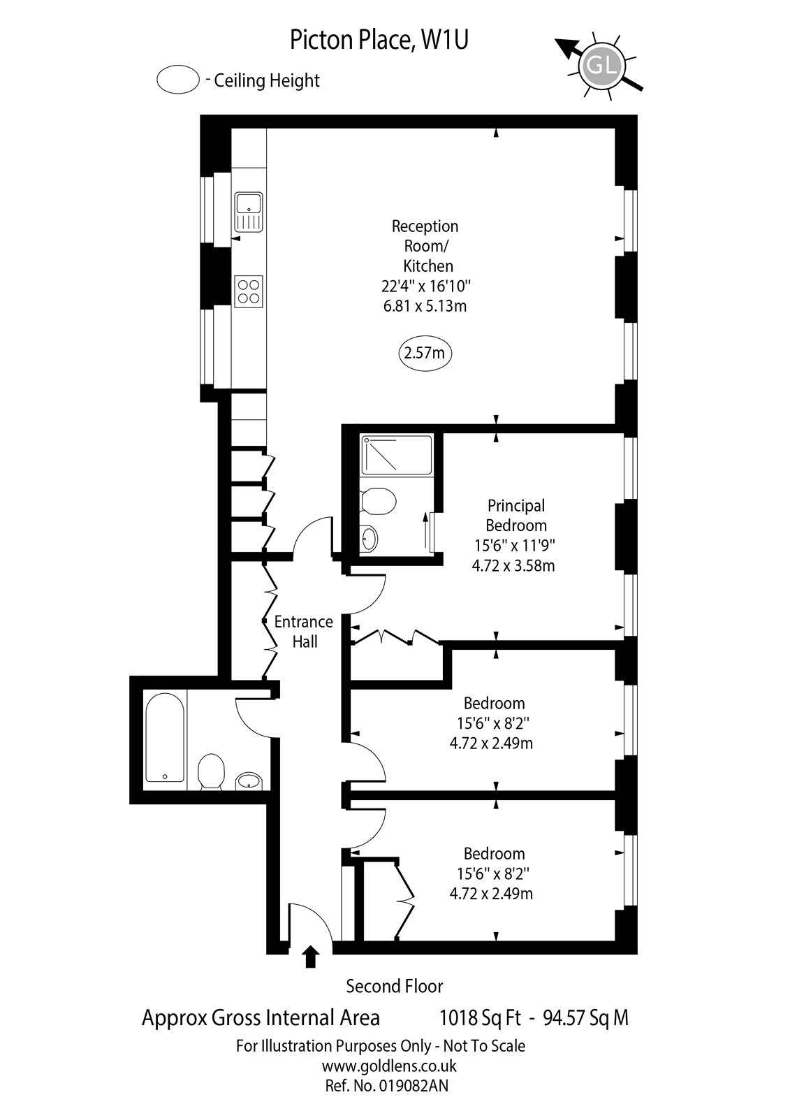 Picton Place, London W1U, 3 bedroom flat for sale - 62724859 ...