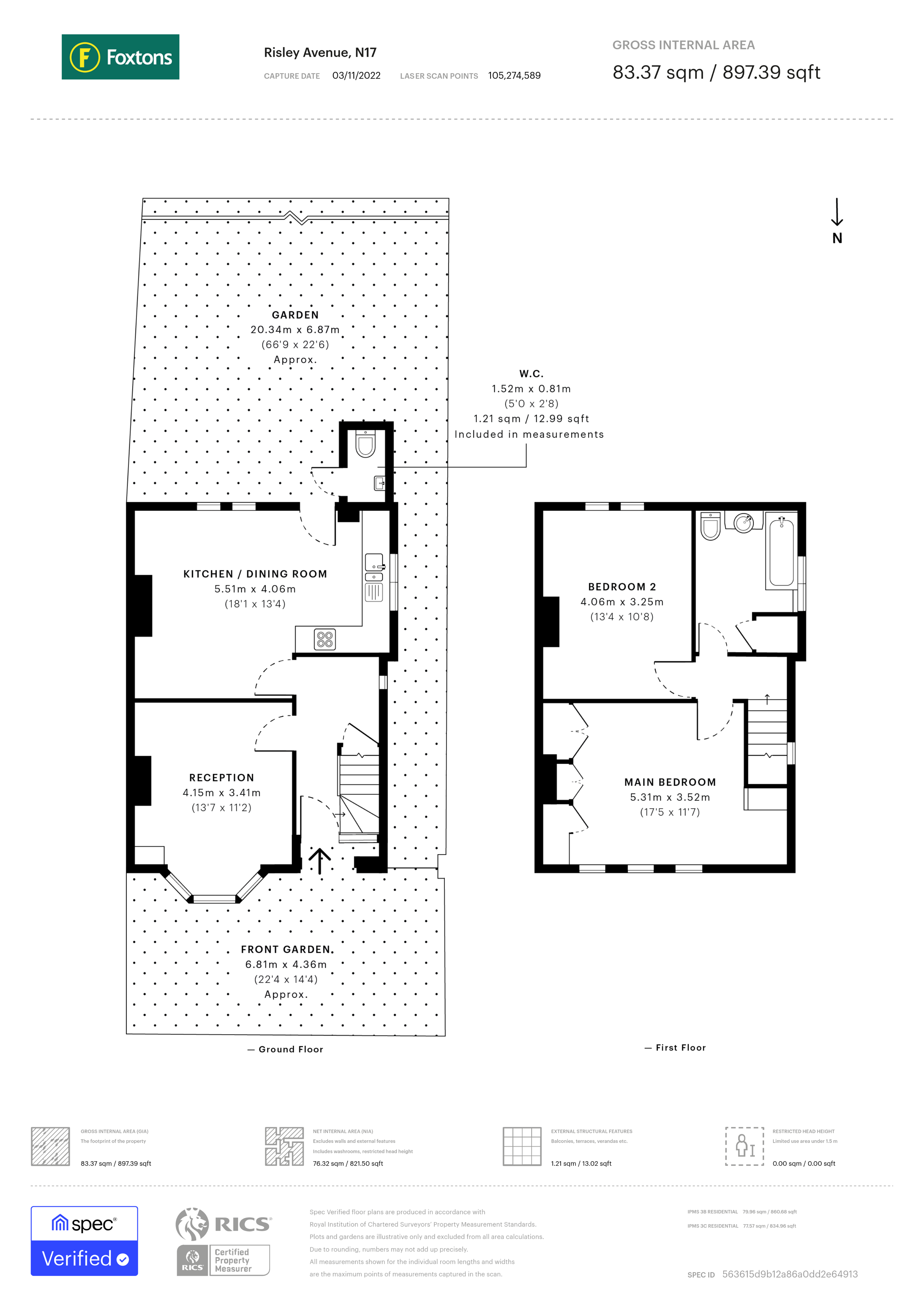 Risley Avenue, Tottenham, London N17, 2 bedroom end terrace house for ...