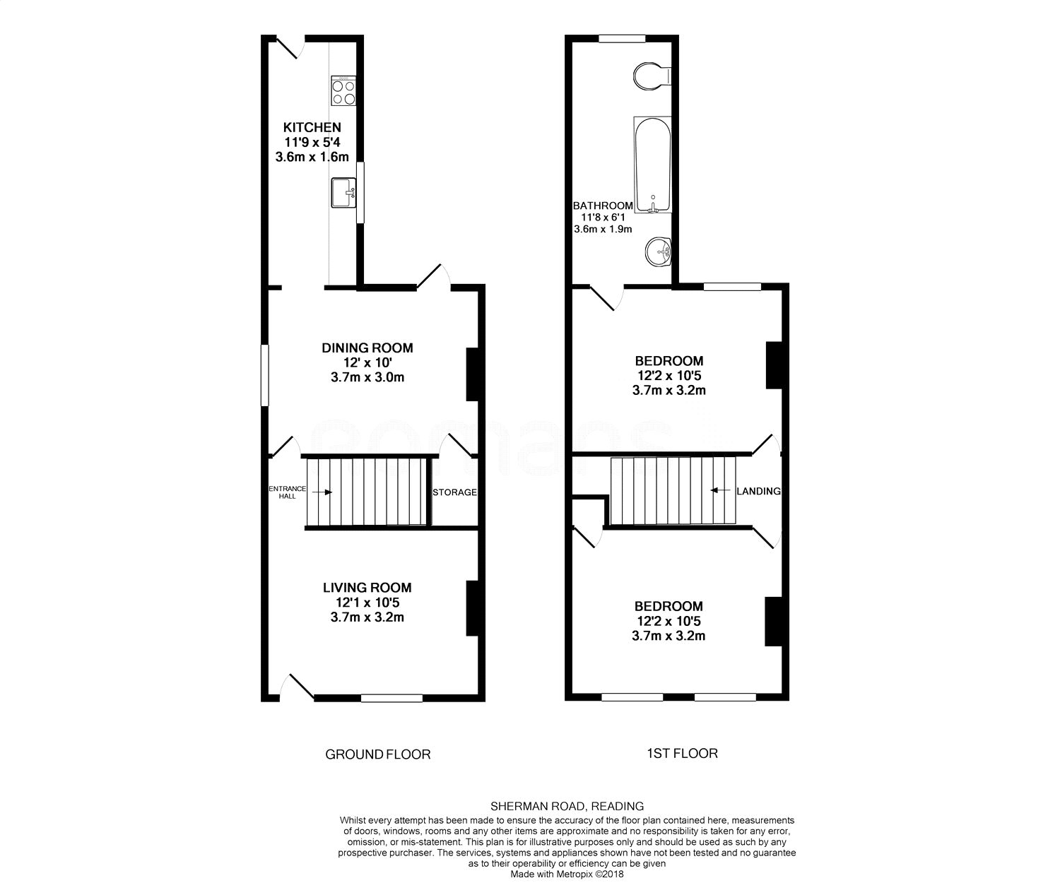 Sherman Road Reading Berkshire Rg1 2 Bedroom Terraced House For Sale