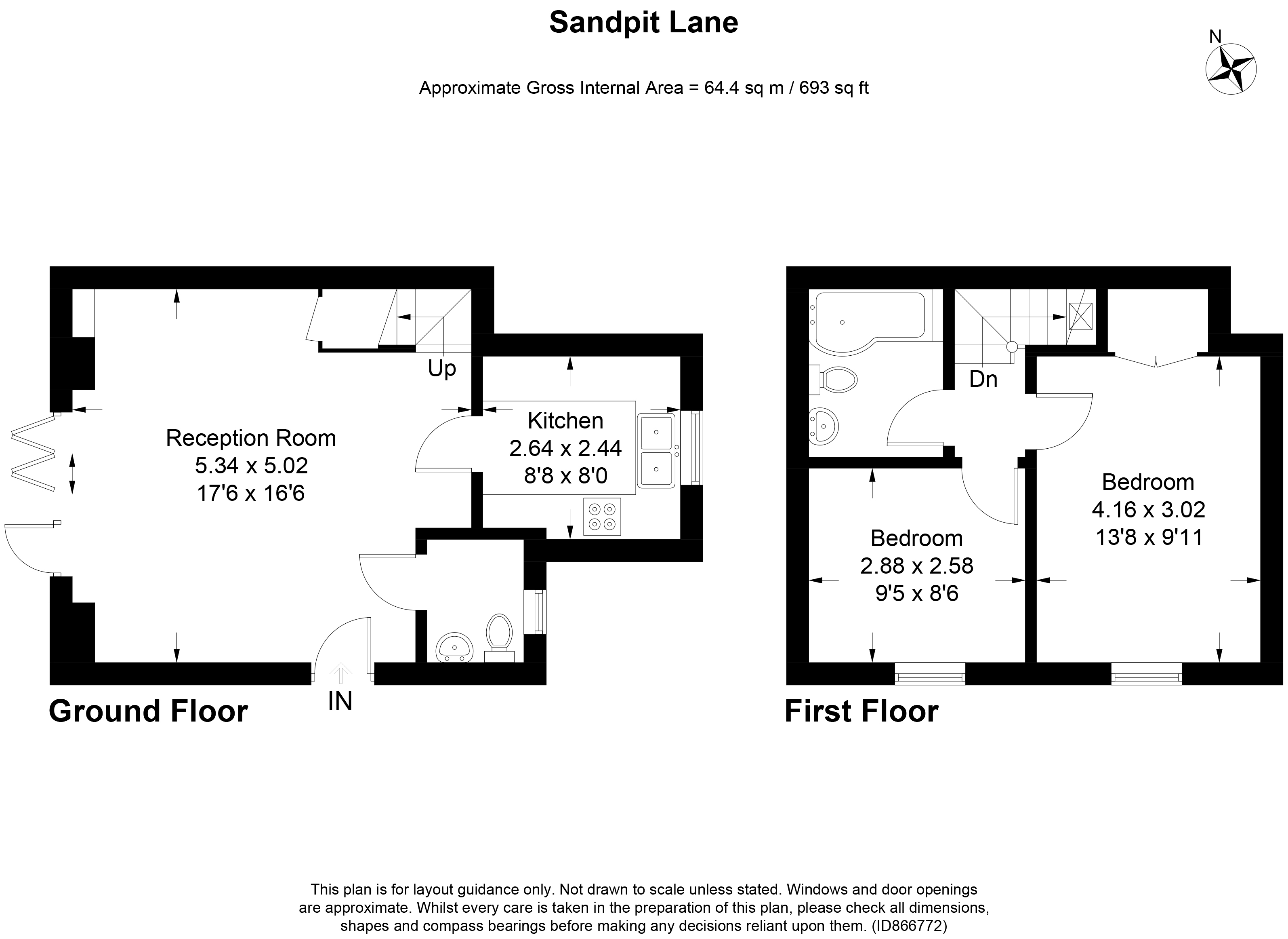 Sandpit Lane, St. Albans, Hertfordshire AL1, 2 bedroom end terrace ...
