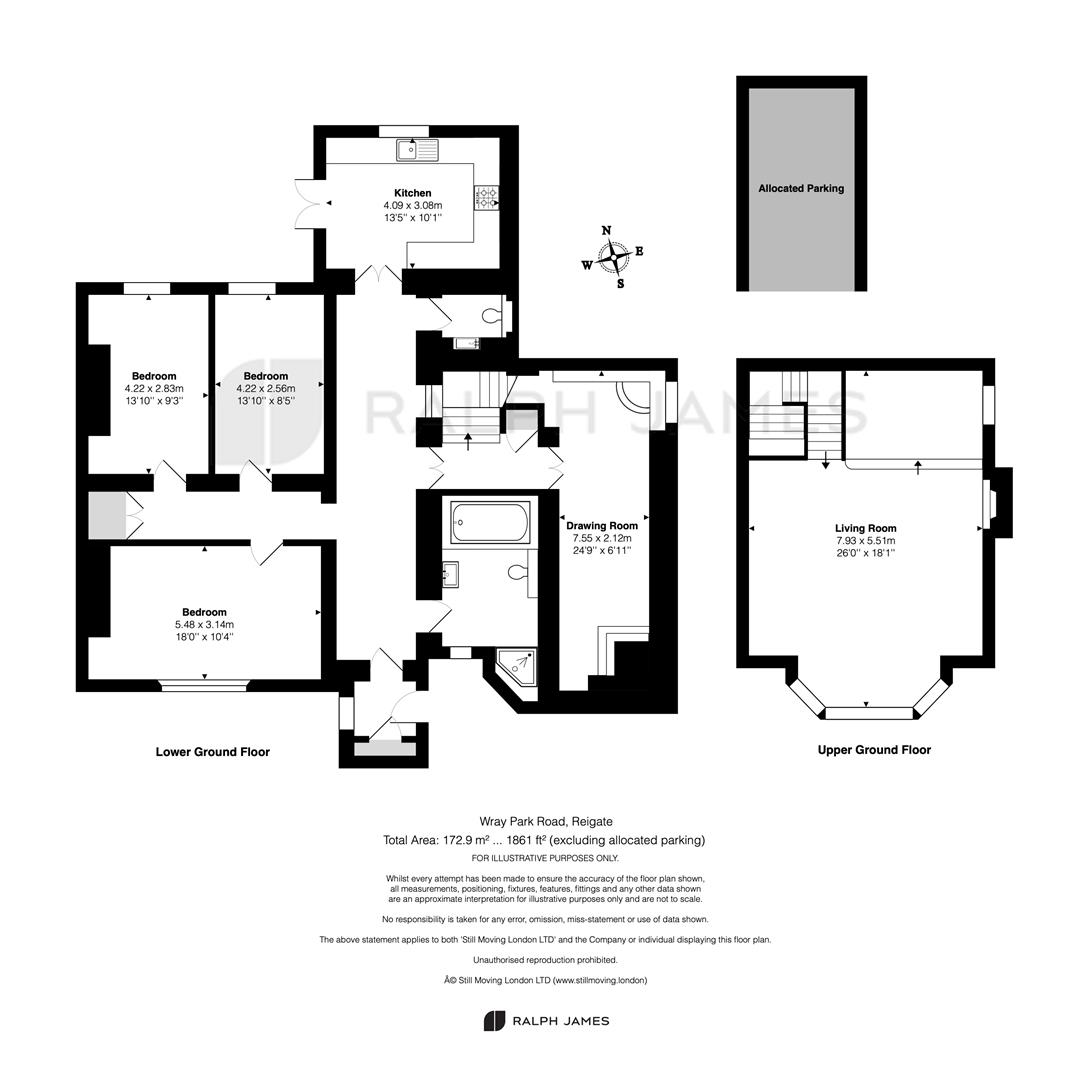 Wray Park Road, Reigate RH2, 3 bedroom flat for sale - 69578333 ...