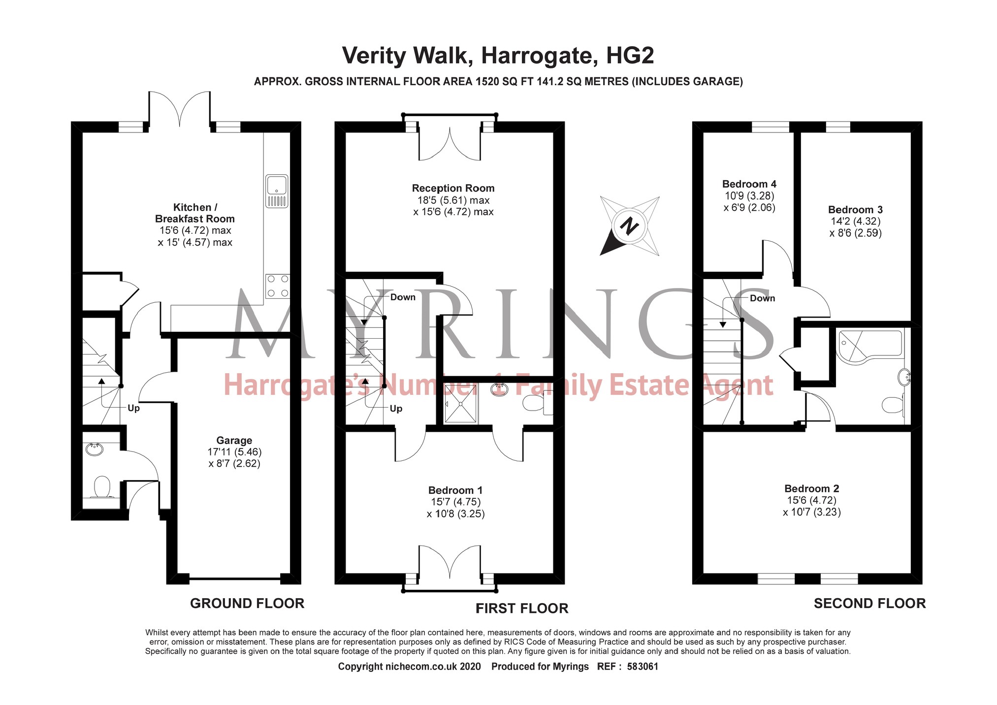 4 bed terraced house for sale in Verity Walk, Harrogate, North ...