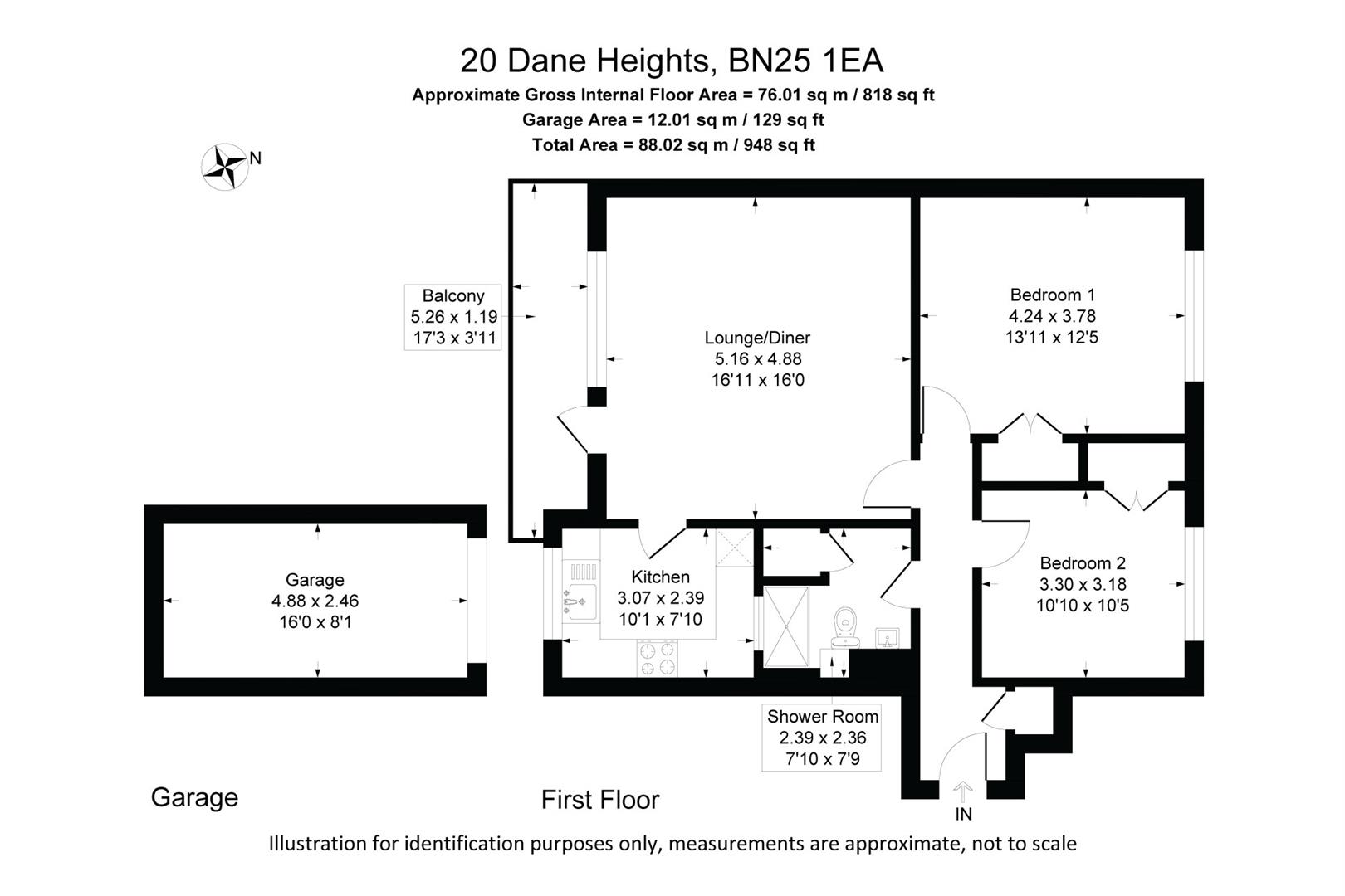 Dane Close, Seaford BN25, 2 bedroom flat for sale - 70318399 ...