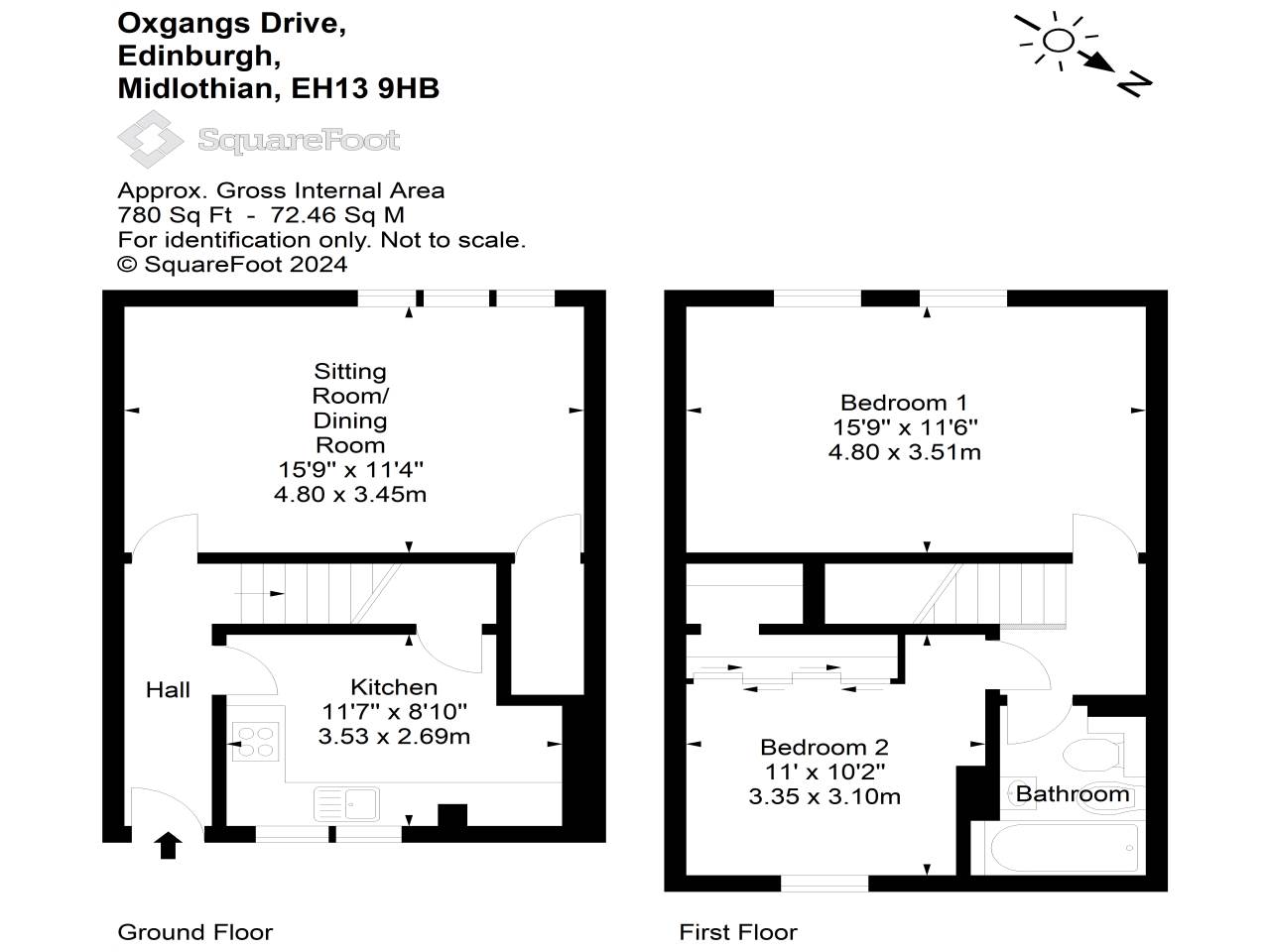 1 (Flat 4) Oxgangs Drive, Oxgangs, Edinburgh EH13, 2 bedroom flat for ...