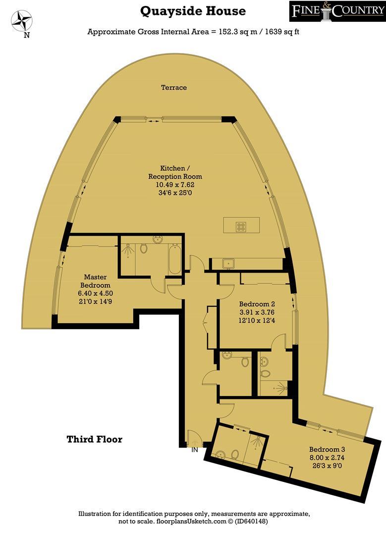 Quayside House, Kew Bridge Road, Brentford TW8, 3 bedroom flat for sale ...