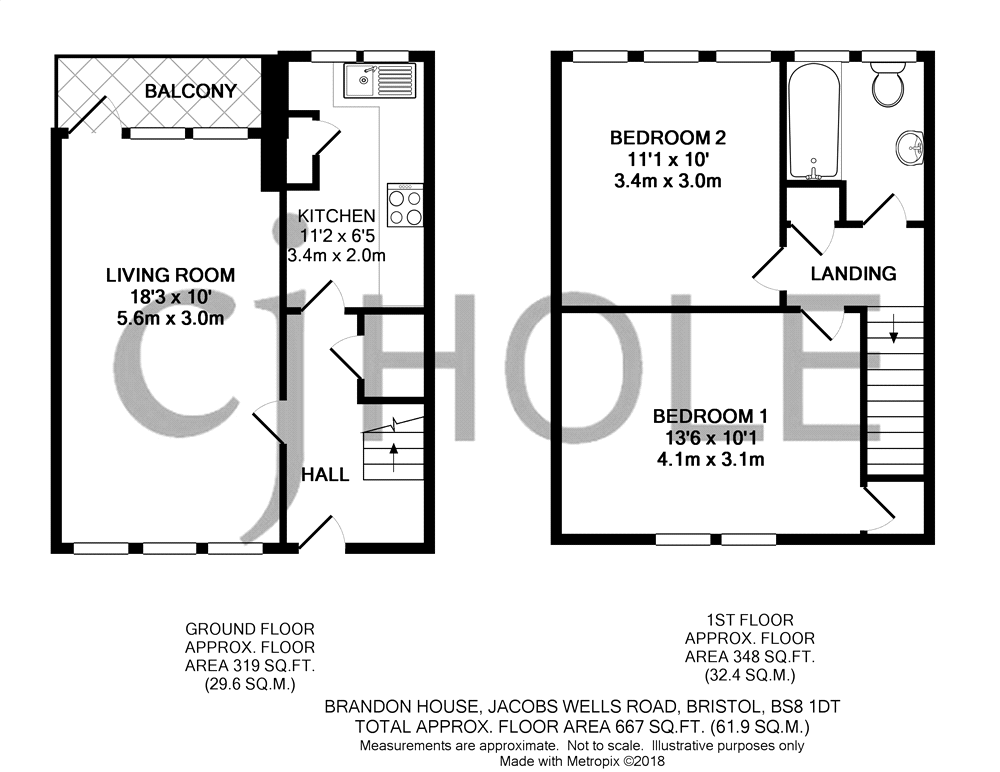 Free property report Flat 12, Brandon House, Jacobs Wells Road, Bristol ...