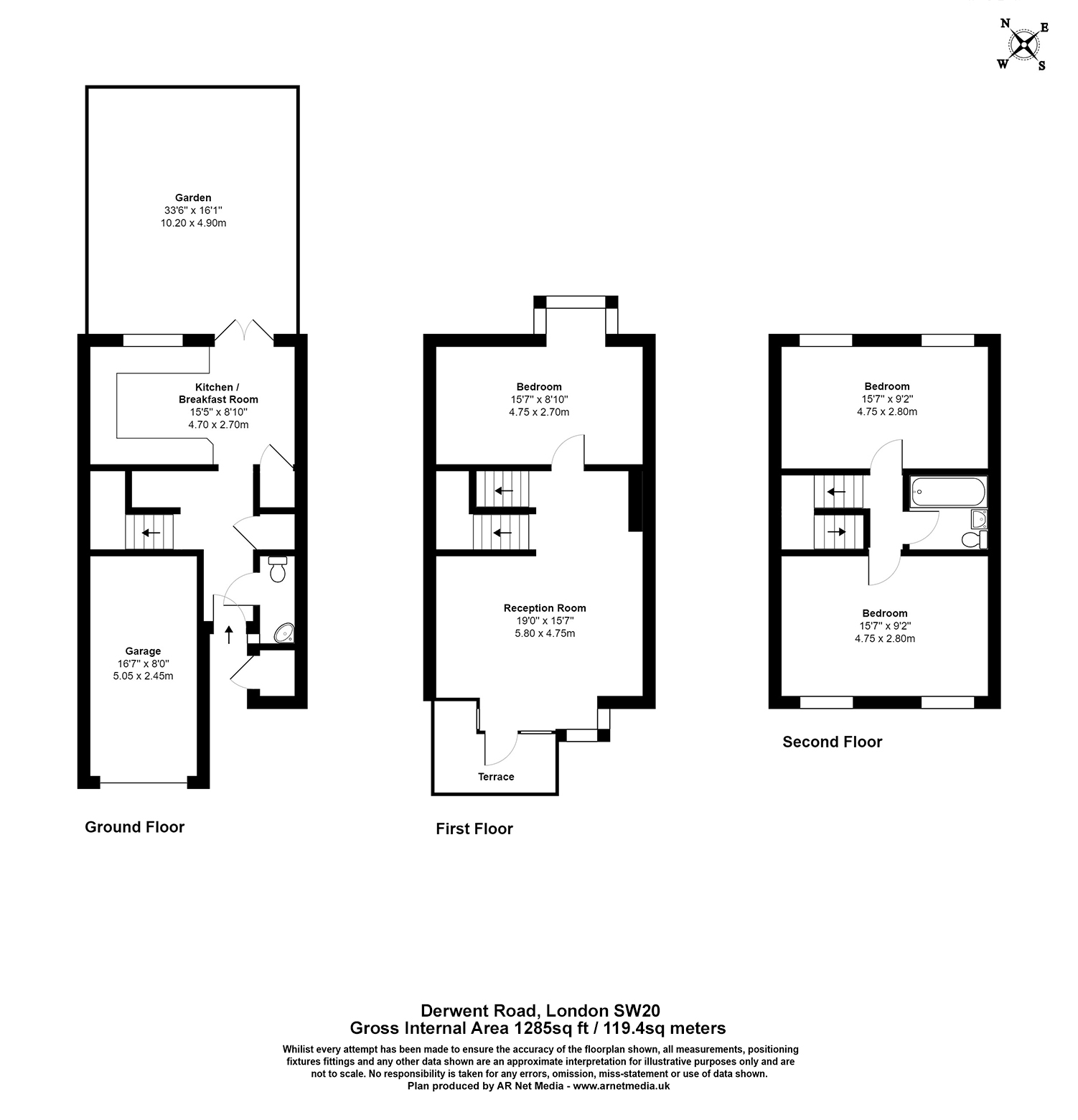 Derwent Road, London SW20, 3 bedroom end terrace house for sale ...