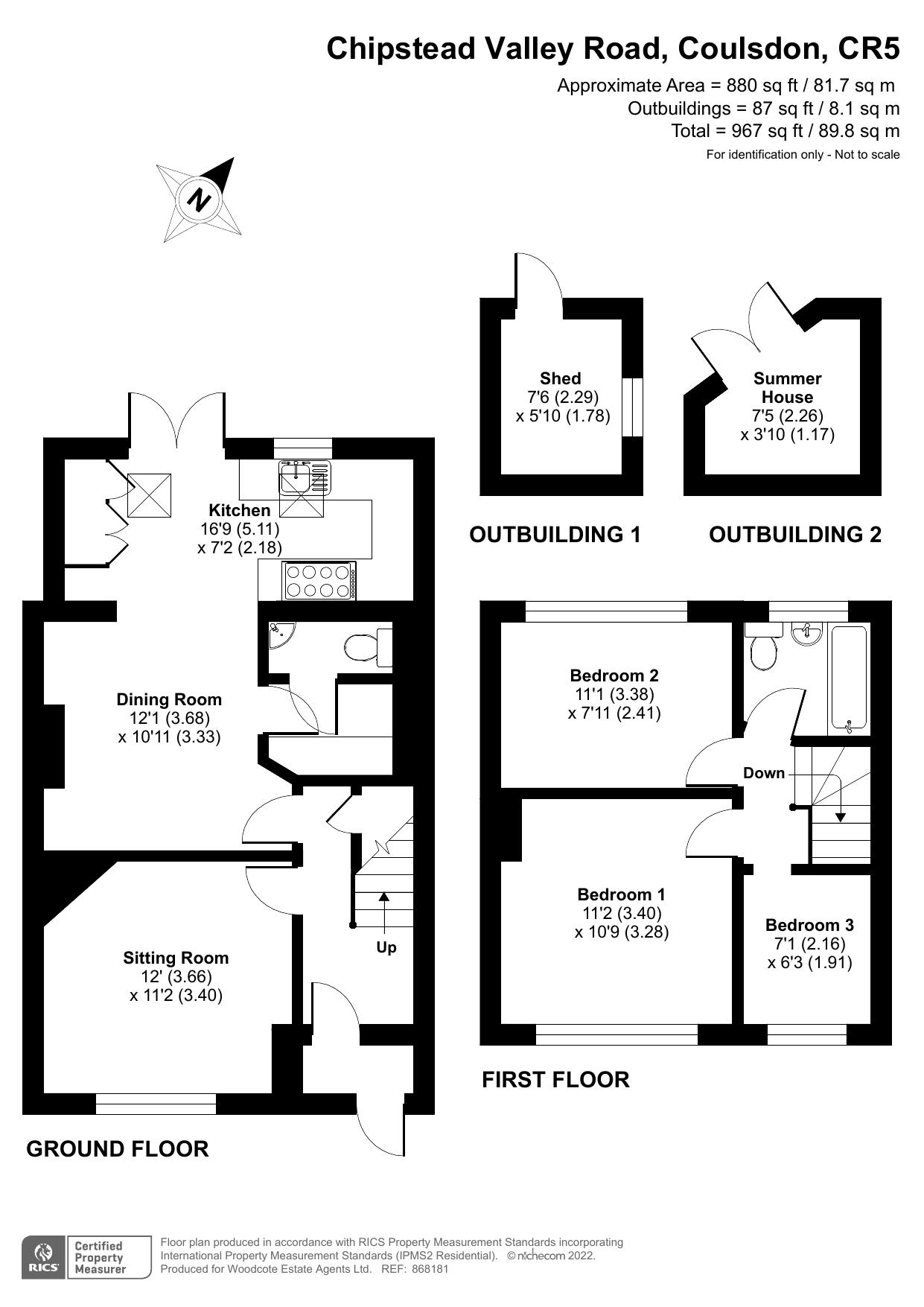 Chipstead Valley Road, Coulsdon CR5, 3 bedroom terraced house for sale ...