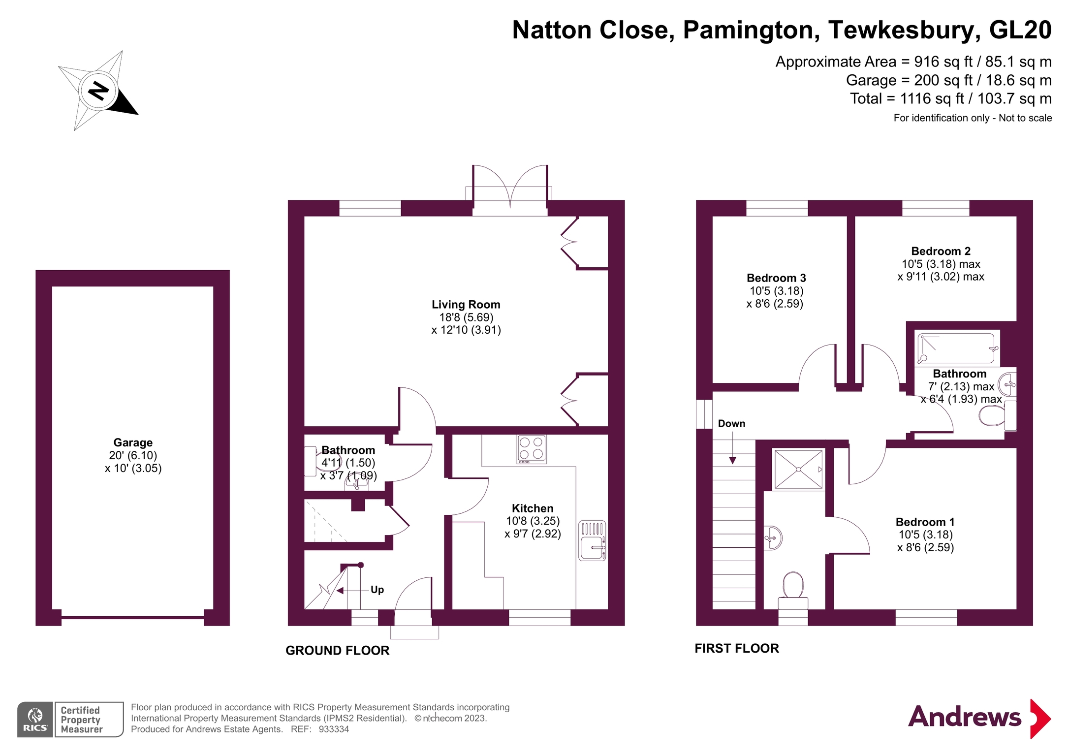 Natton Close, Pamington, Tewkesbury, Gloucestershire GL20, 3 bedroom ...