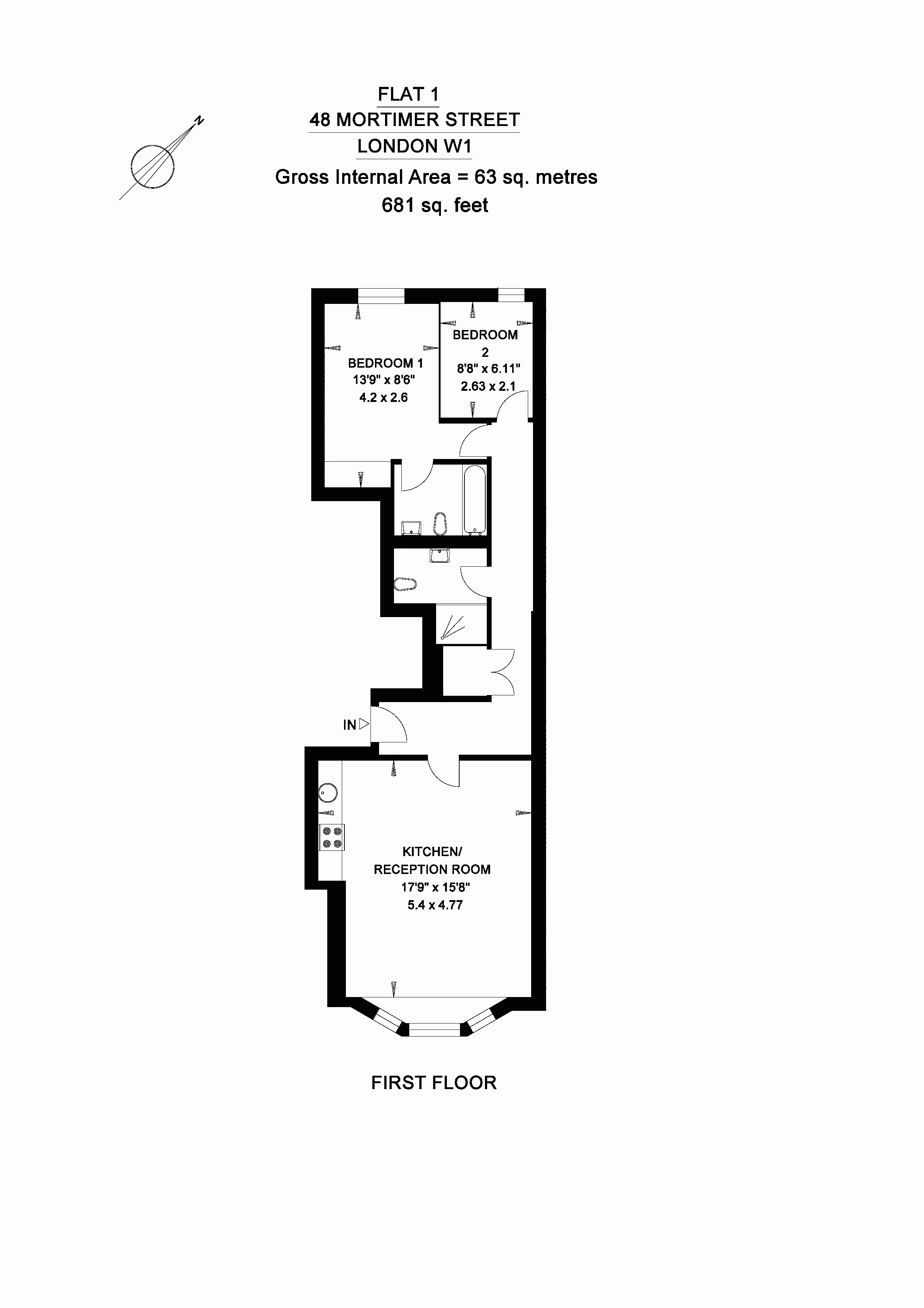 Free property report Flat 1, 48A, Mortimer Street, London, City Of ...