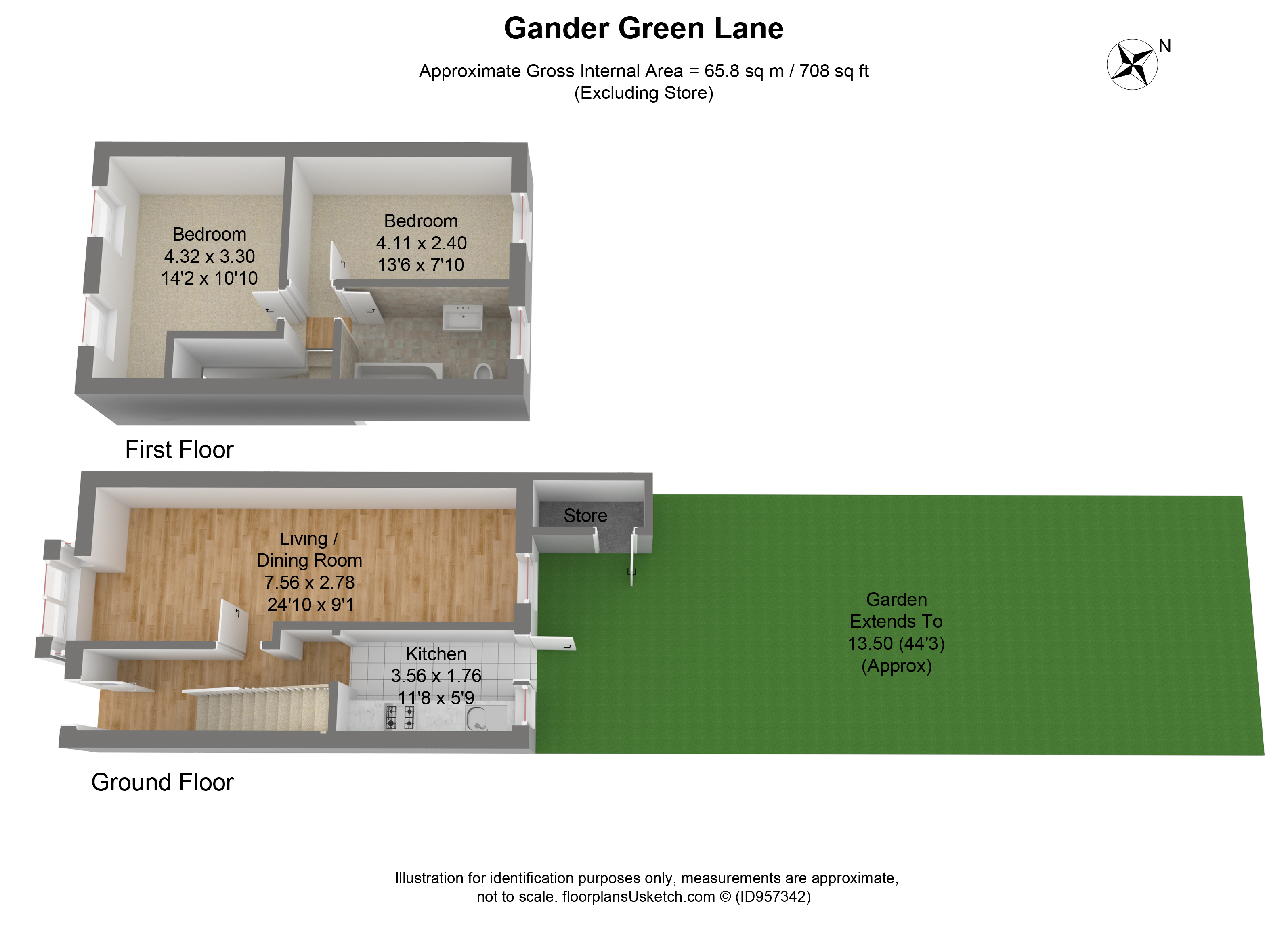 Gander Green Lane, Cheam, Sutton SM3, 2 bedroom terraced house for sale ...