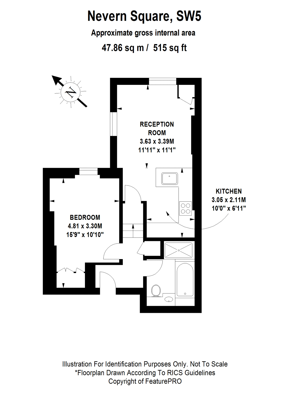 Nevern Square, Earls Court, London SW5, 1 bedroom flat to rent ...