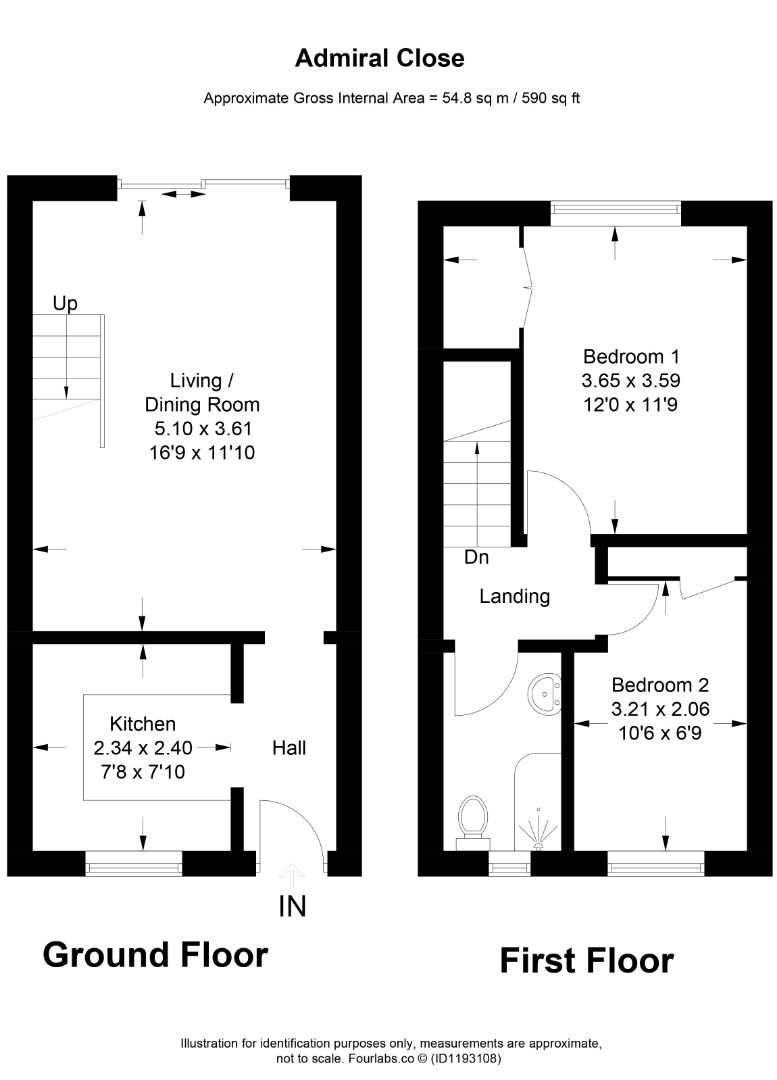 Admiral Close, Cheltenham GL51, 2 bedroom terraced house for sale ...