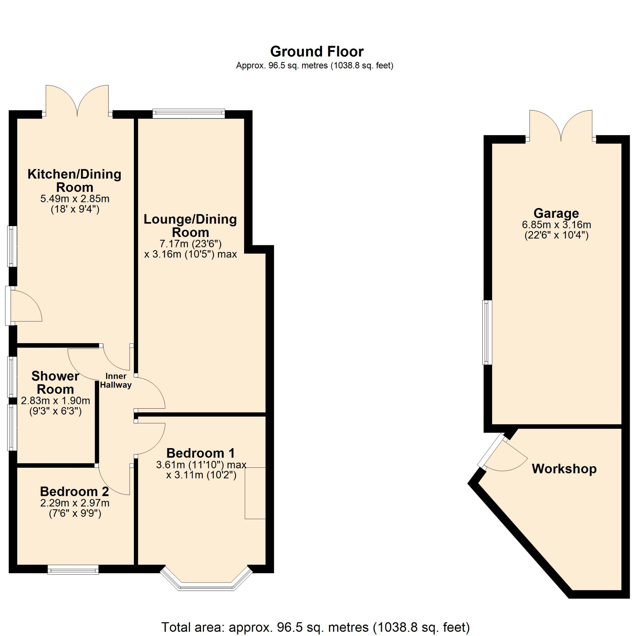 Dane Ridge, Duston, Northampton NN5, 2 bedroom semi-detached bungalow ...